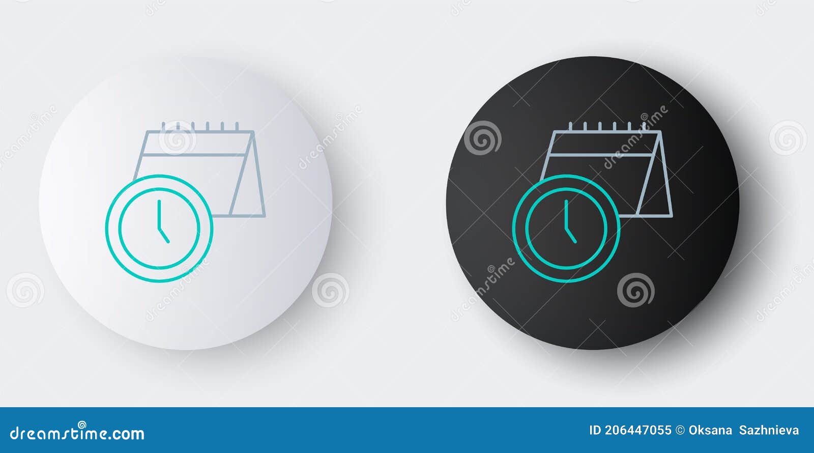 Line Calendar And Clock Icon Isolated On Grey Background. Schedule ... Line Calendar And Clock Icon Isolated On Grey Background. Schedule ...