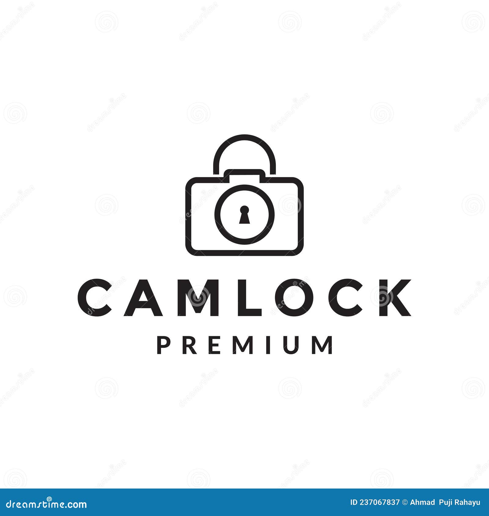 Line Camera with Pad Lock Logo Design Vector Graphic Symbol Icon Sign ...