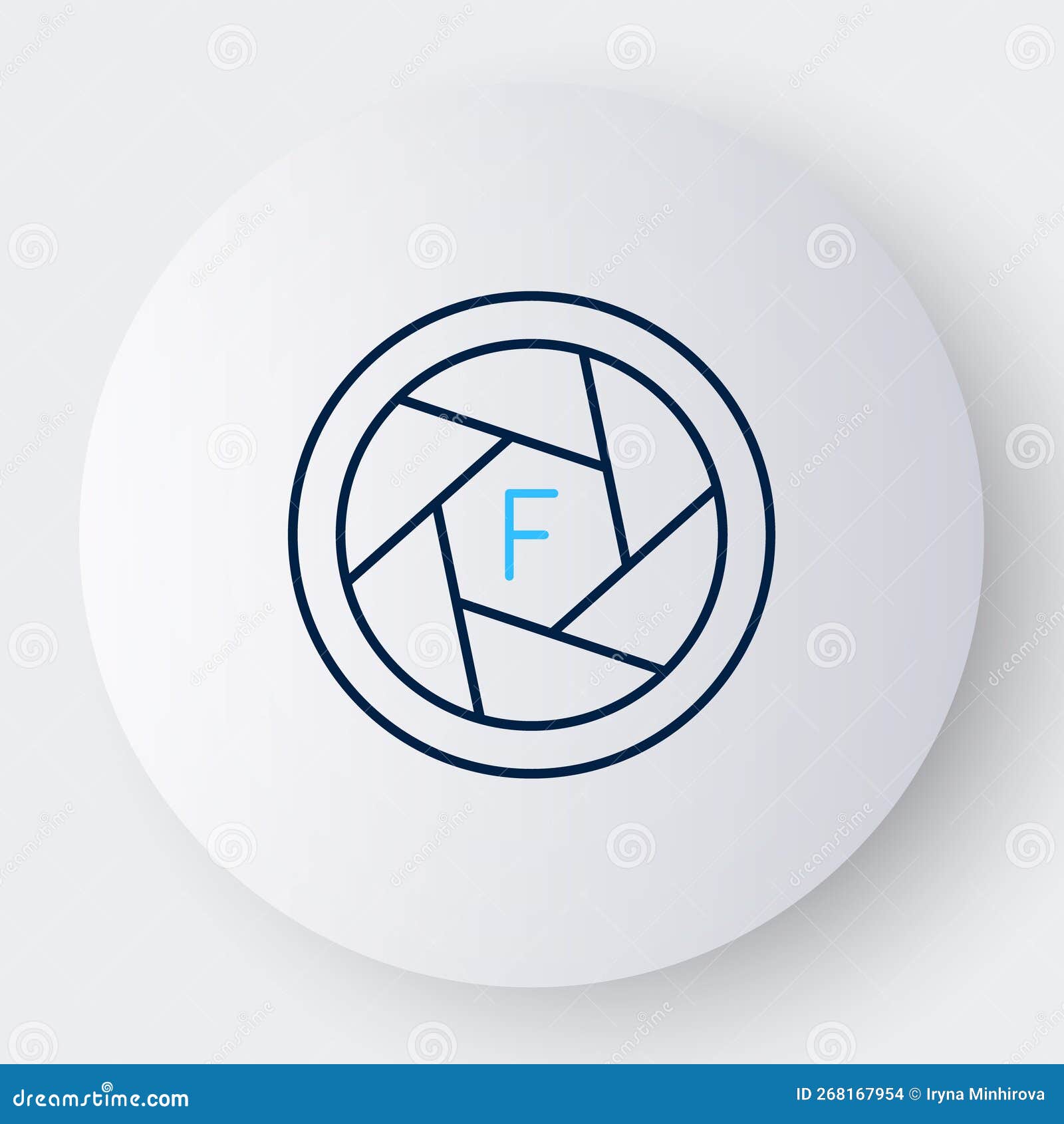 Line Camera Shutter Icon Isolated on White Background. Colorful Outline ...