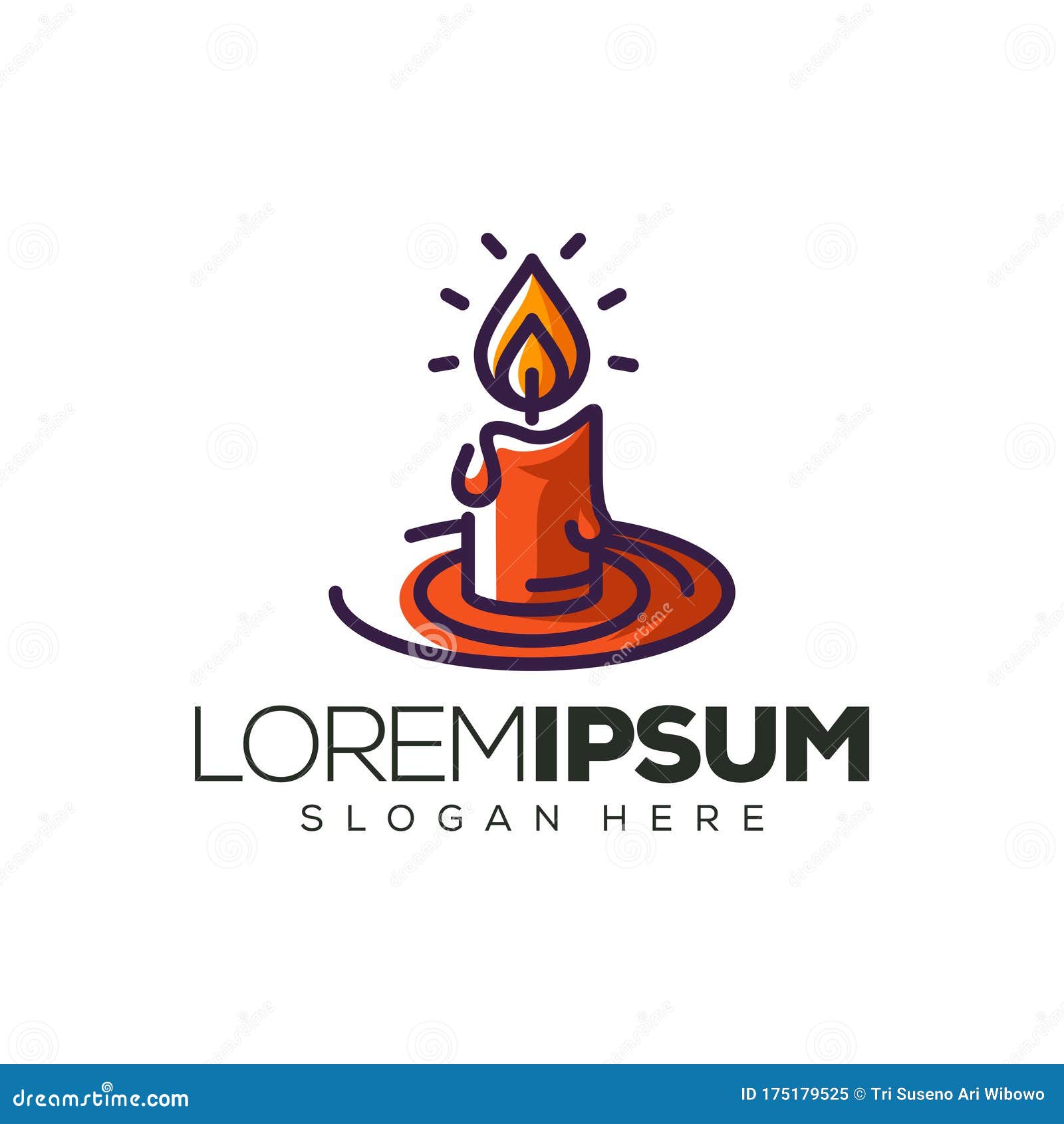 Line Candle Logo Design Vector Illustrations Stock Illustration ...