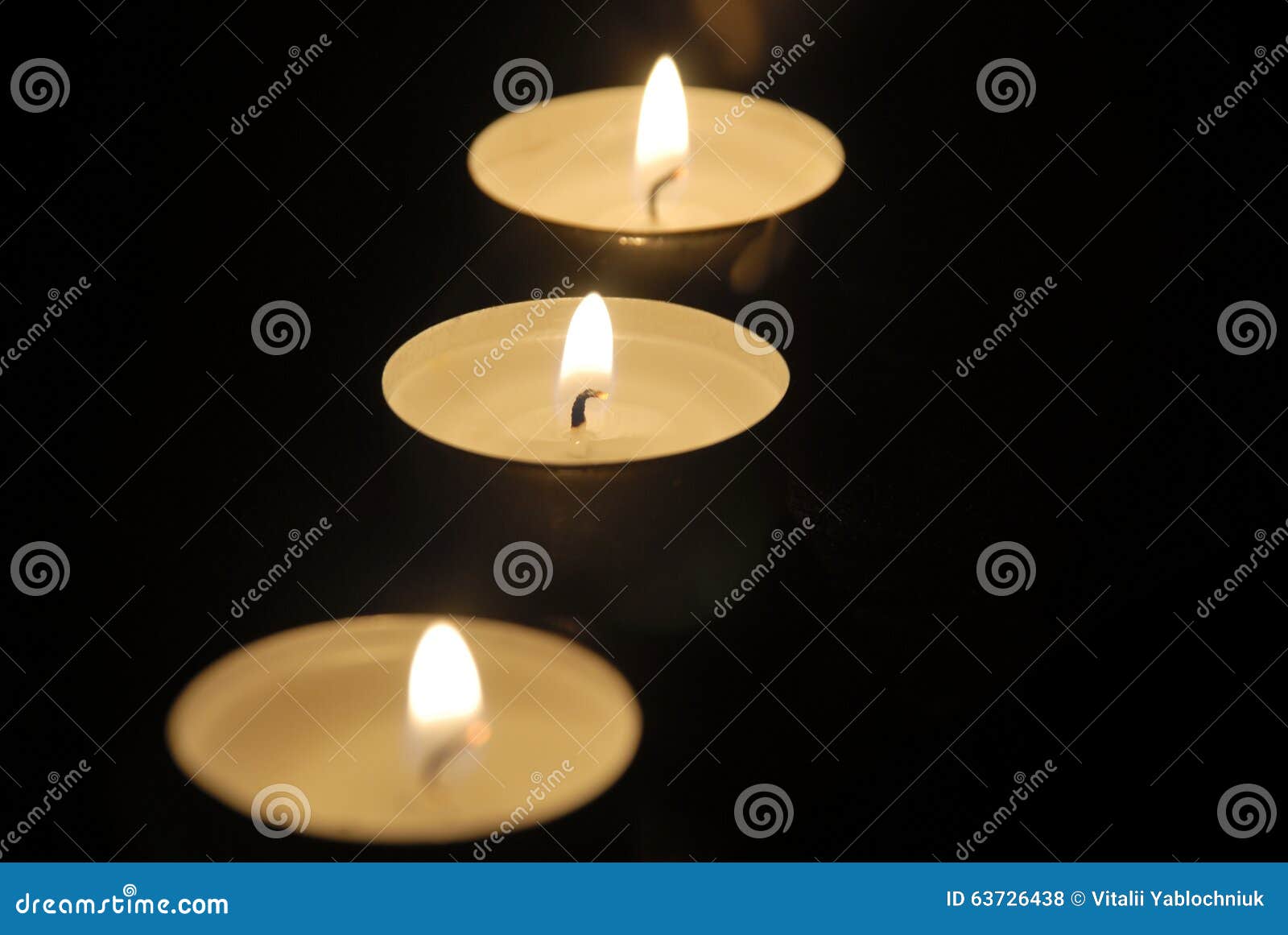 Line of candles stock photo. Image of black, gloom, atmosphere - 63726438