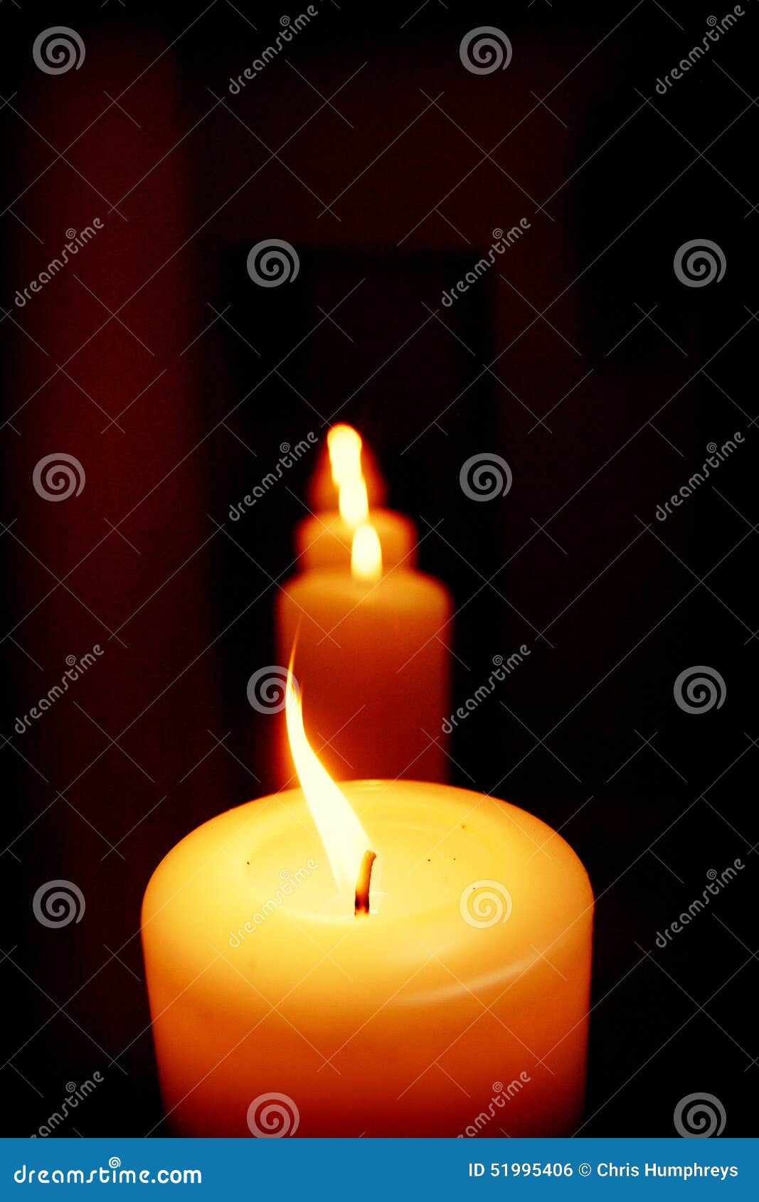 Line of candles stock photo. Image of dark, flame, line - 51995406