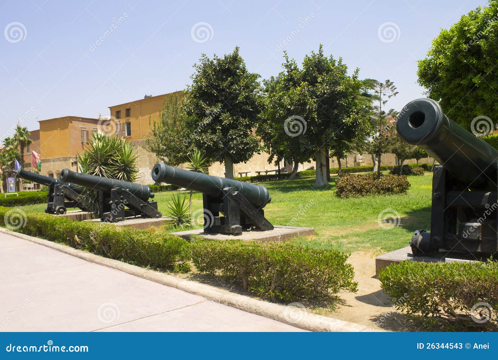Line of cannons editorial stock photo. Image of panorama - 26344543
