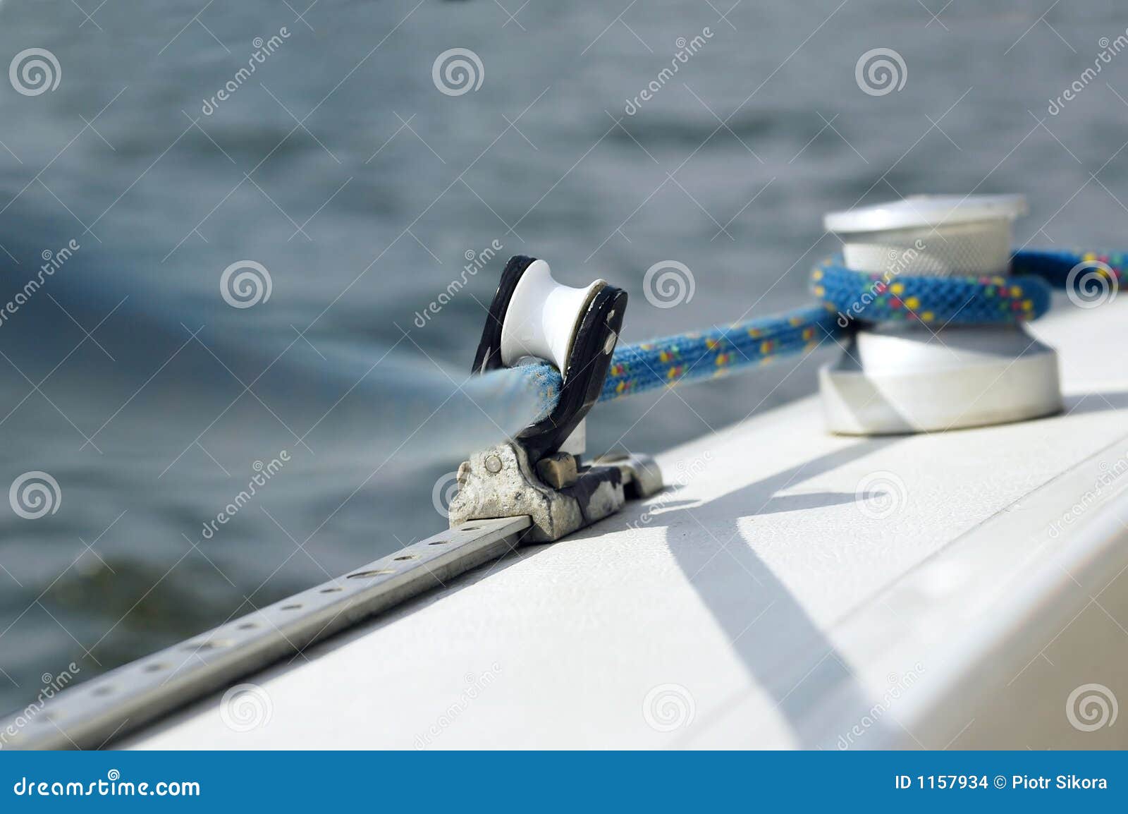 Line and Capstan on the Sailing Boat Stock Photo - Image of sail ...