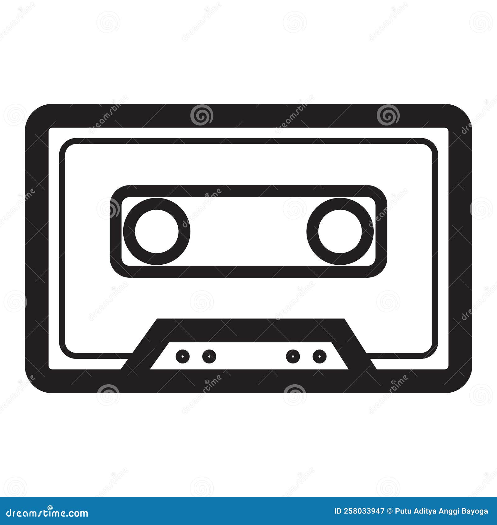 Line cassette stock vector. Illustration of icon, cassette - 258033947