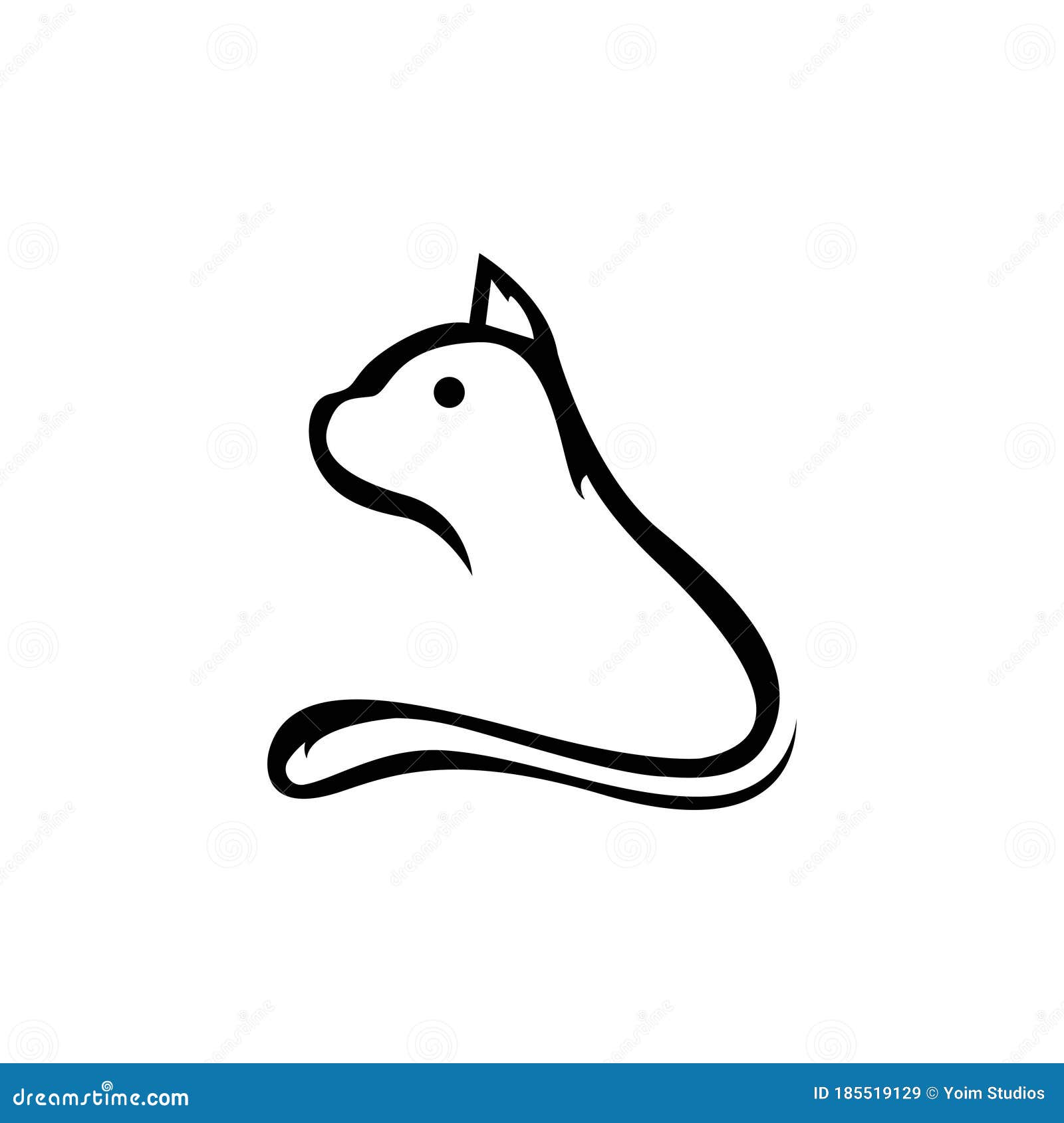Line Cat Vector Design Template Illustration Stock Vector ...