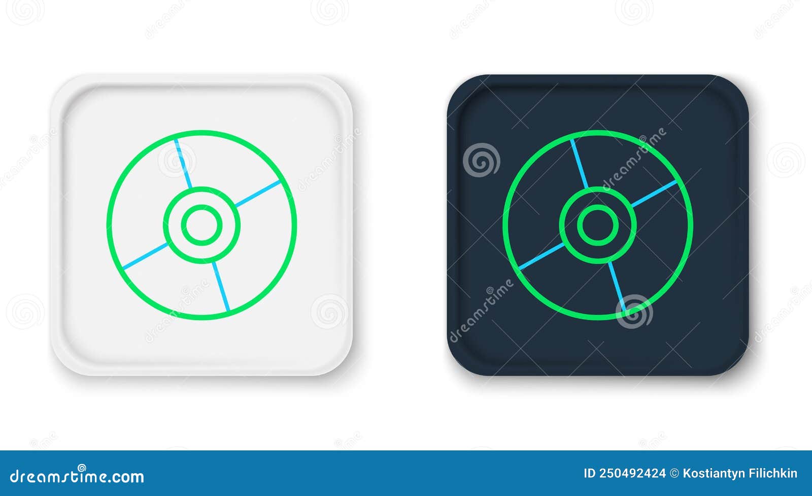 Line CD or DVD Disk Icon Isolated on White Background. Compact Disc ...