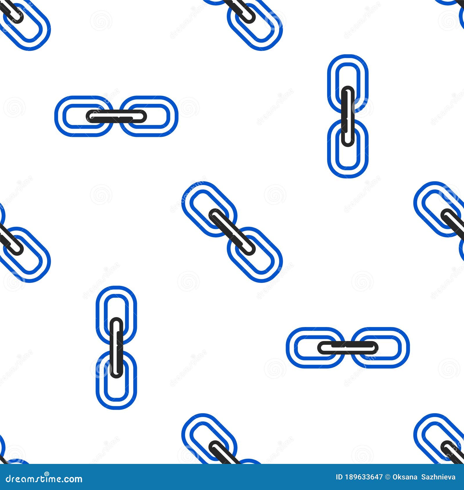 Line Chain Link Icon Isolated Seamless Pattern on White Background ...