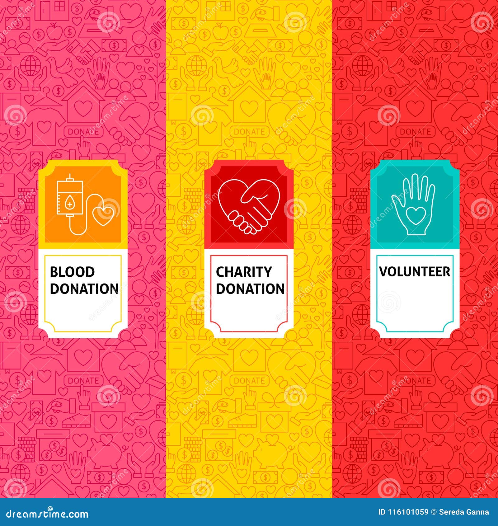 Line Charity Package Labels Stock Vector - Illustration of donation ...