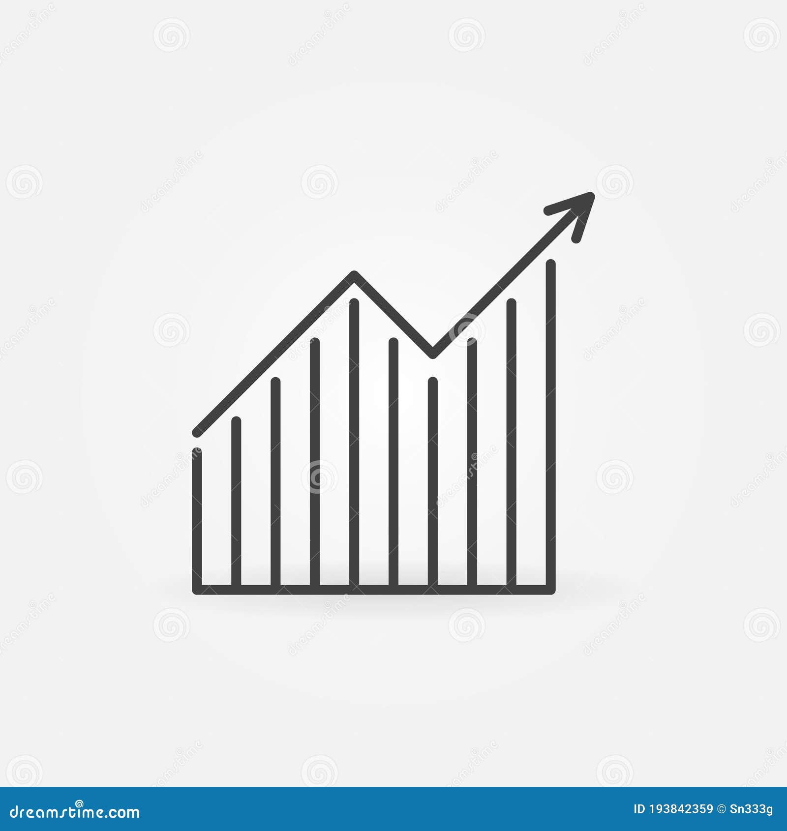 Line Chart with Arrow Vector Thin Line Concept Simple Icon Stock Vector ...