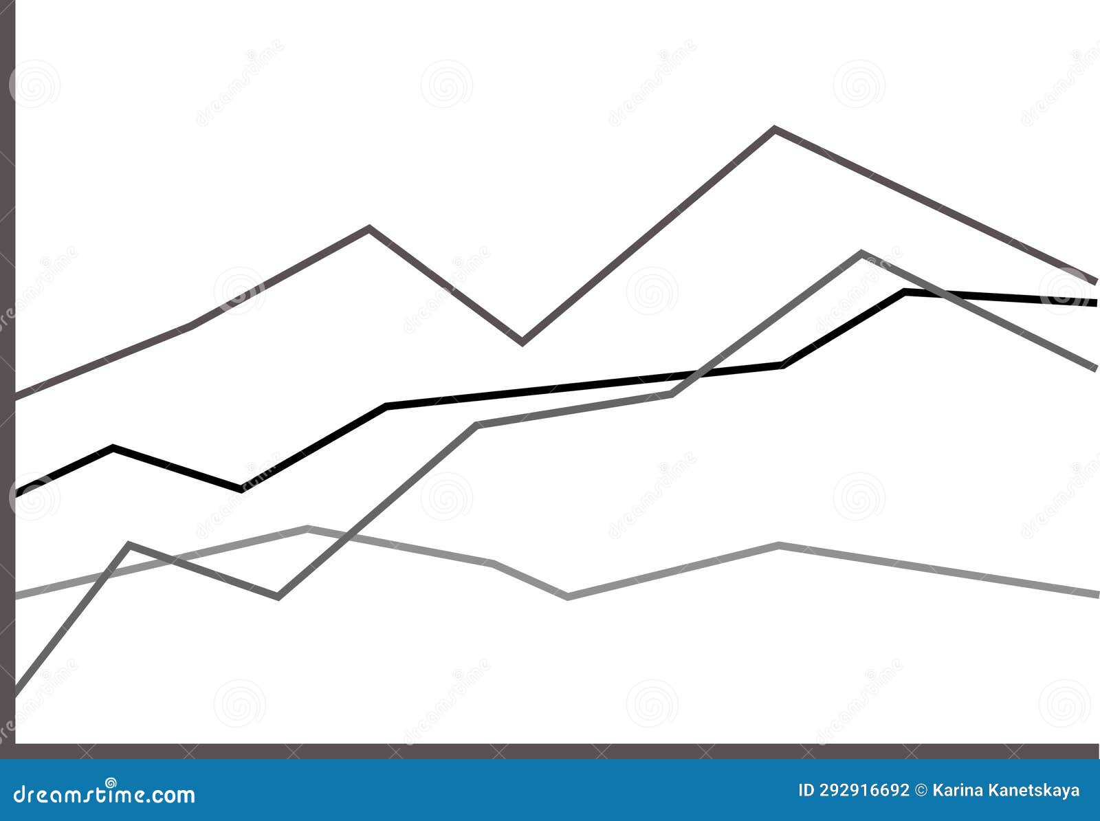 Line Chart for Business on a White Background Stock Illustration ...