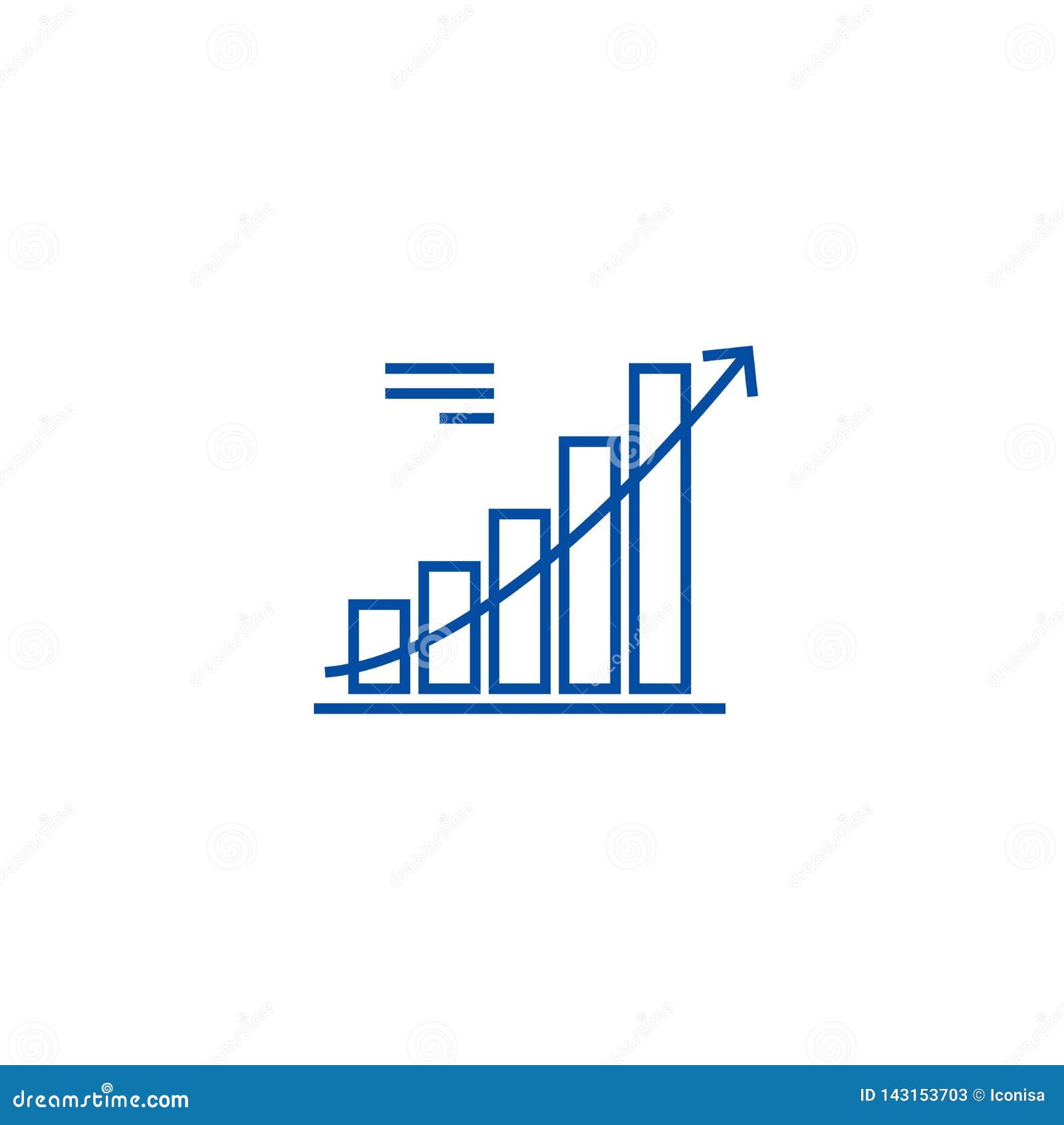 Line Chart Line Icon Concept. Line Chart Flat Vector Symbol, Sign ...