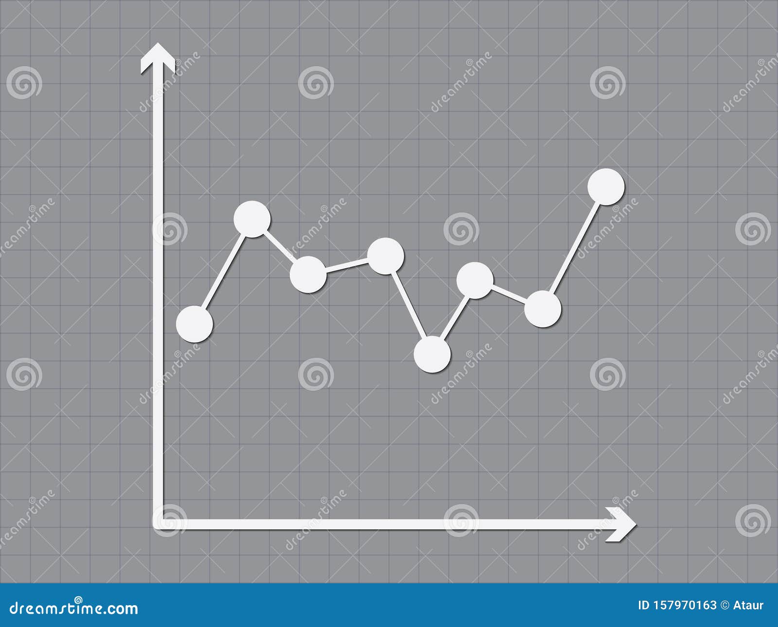 Line Chart with Dots Using Axis Lines on Gray Background Vector Stock ...