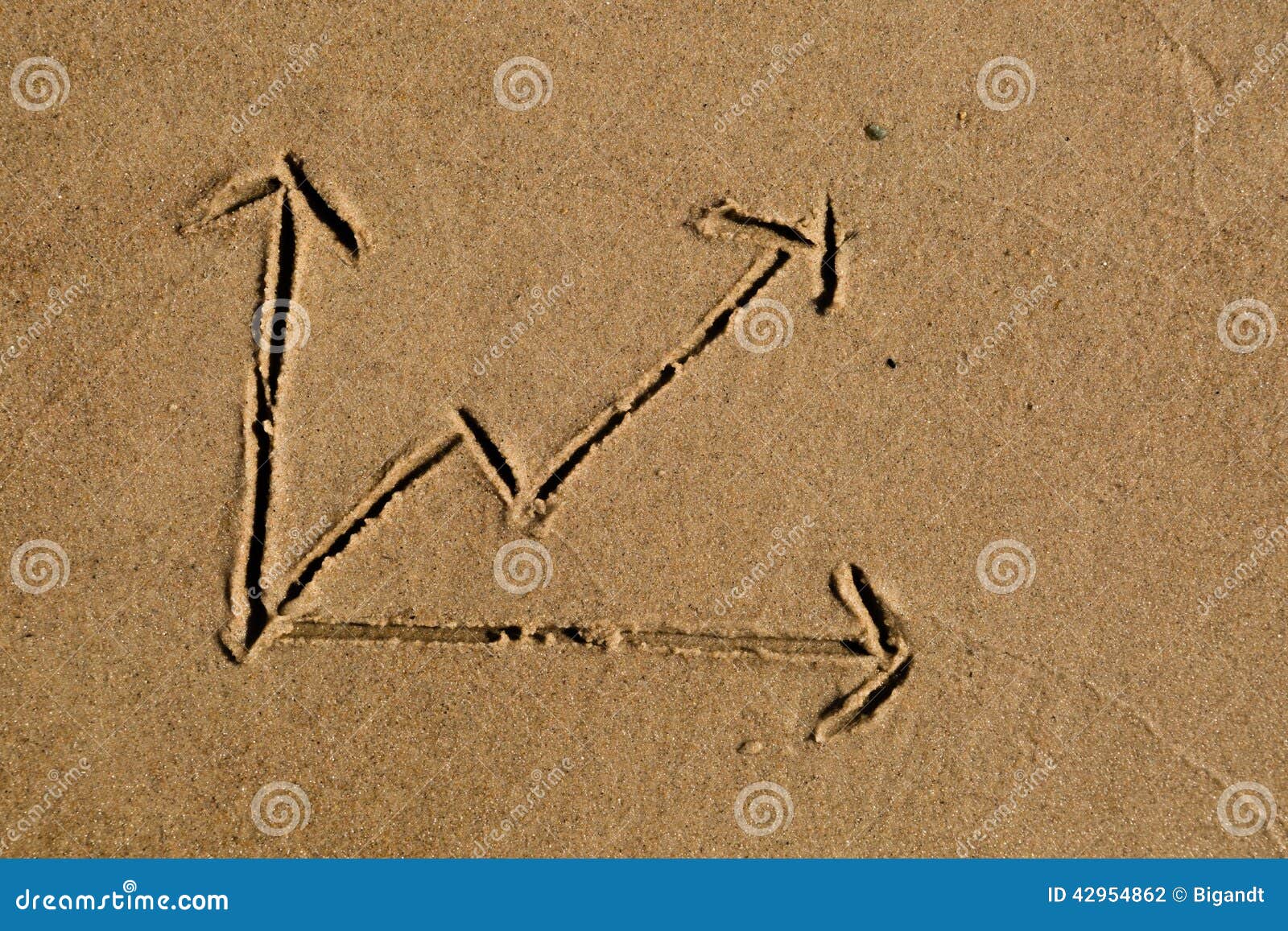 Line chart drawn in sand stock photo. Image of drawing - 42954862