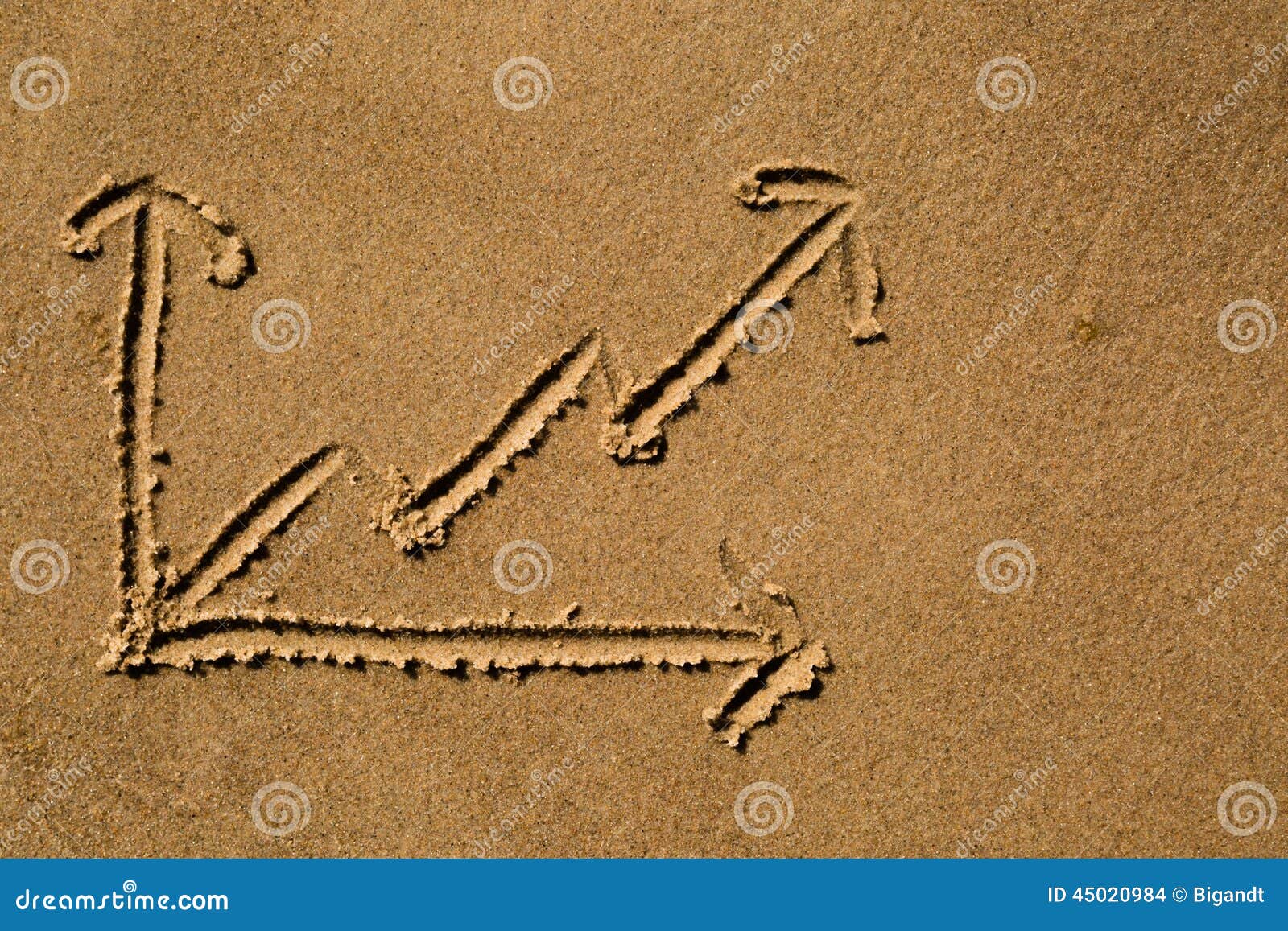 Line chart drawn in sand stock photo. Image of nature - 45020984