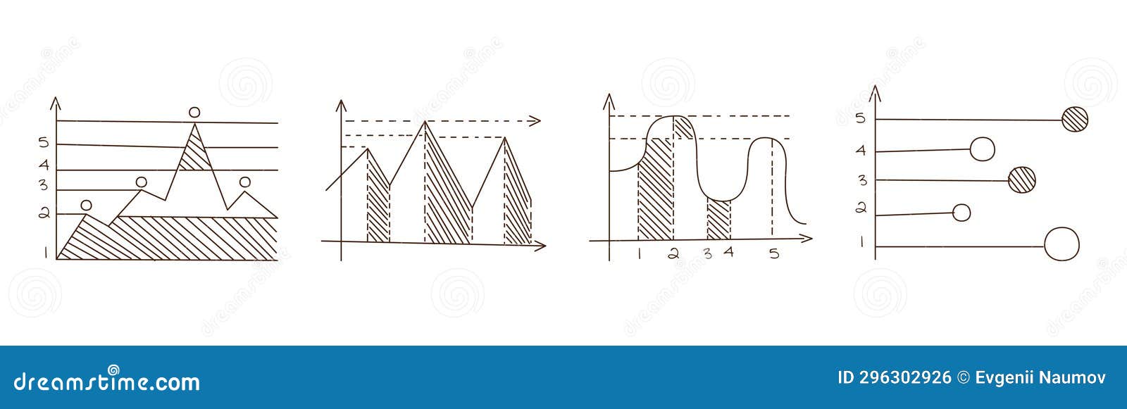 Line Chart, Graph and Diagram for Data Analysis Vector Set Stock Illustration - Illustration of ...