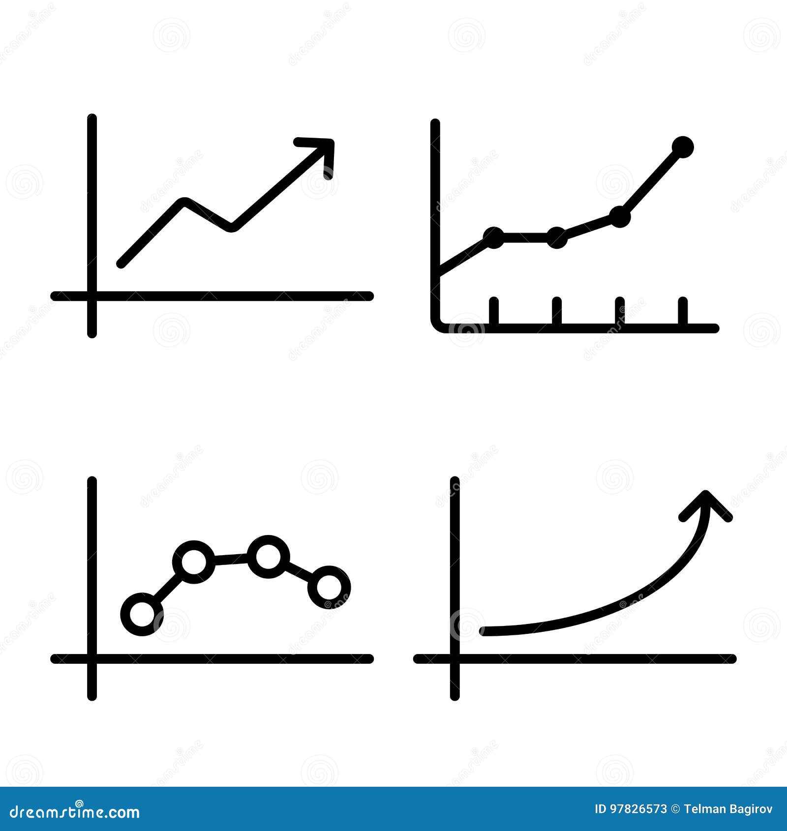 Line Chart, Graph Icon on White Background Stock Illustration ...