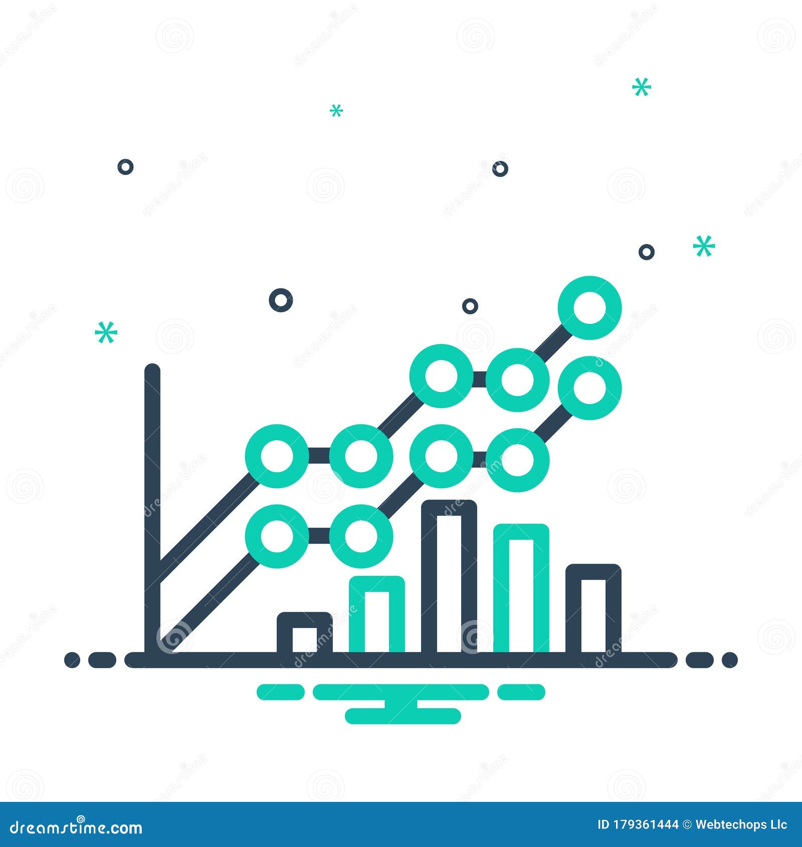 Mix Icon for Line Chart, Graph and Progress Stock Vector - Illustration ...