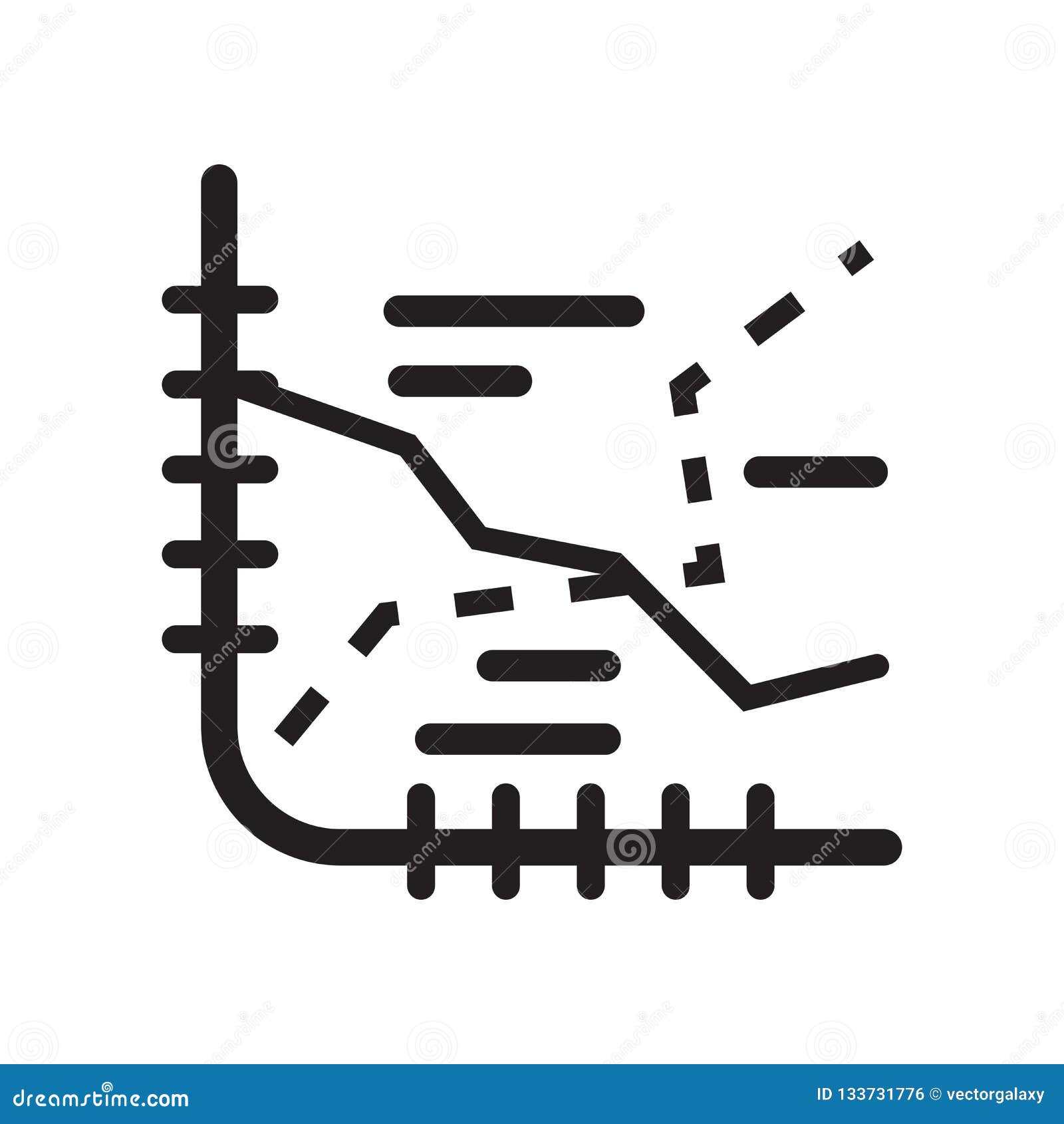 Line Chart Icon Isolated on White Background Stock Vector ...