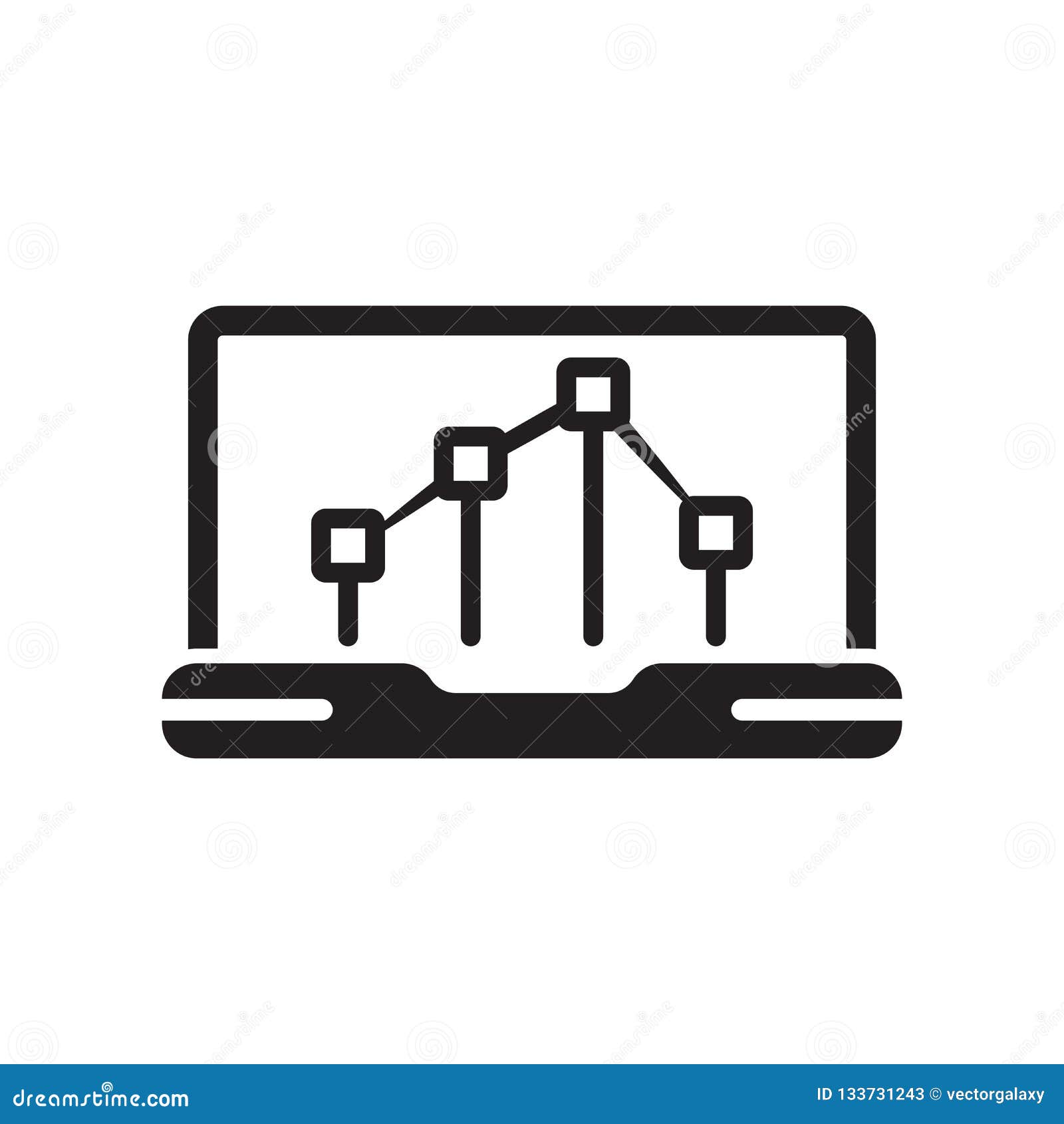 Line Chart Icon Isolated on White Background Stock Vector ...