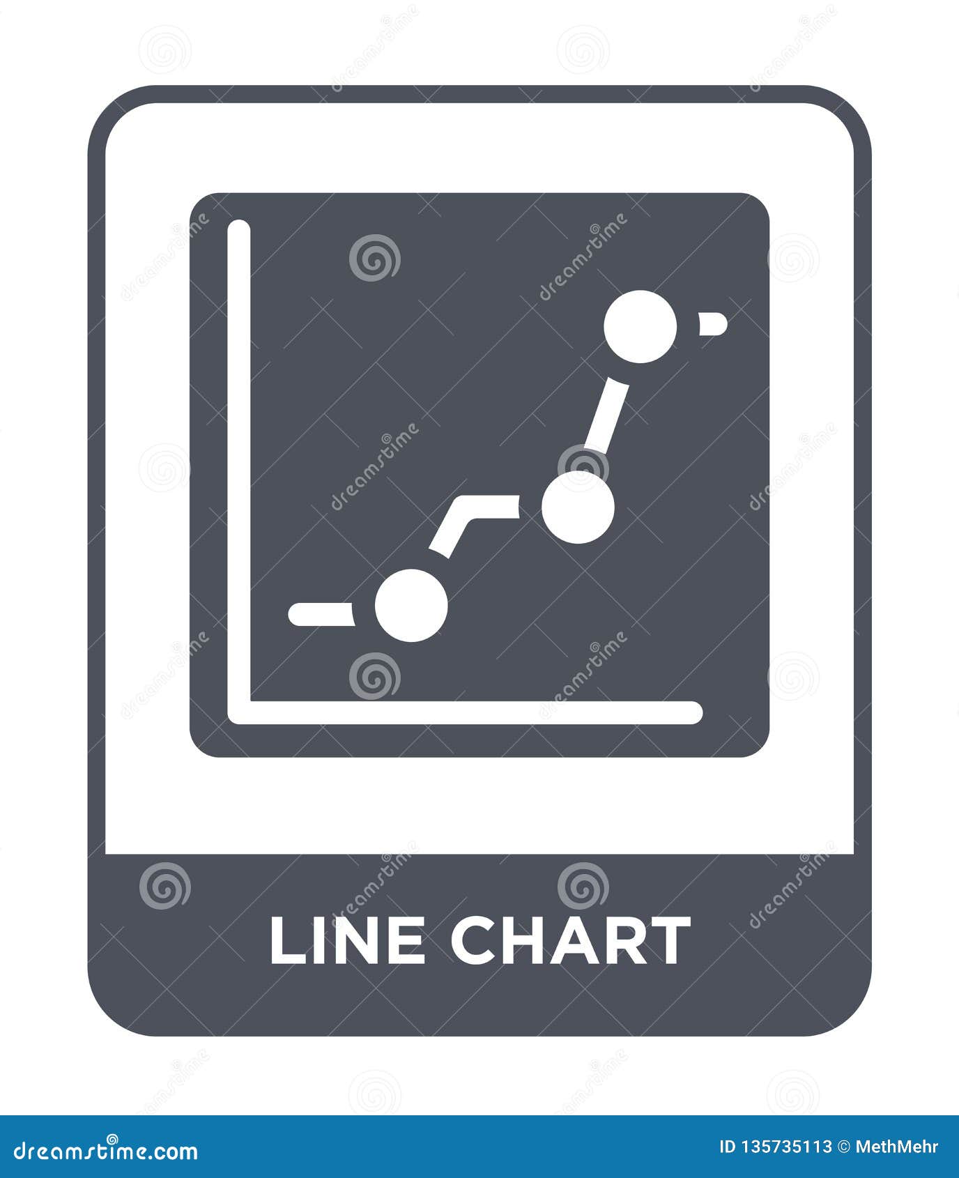 Line Chart Icon in Trendy Design Style. Line Chart Icon Isolated on ...