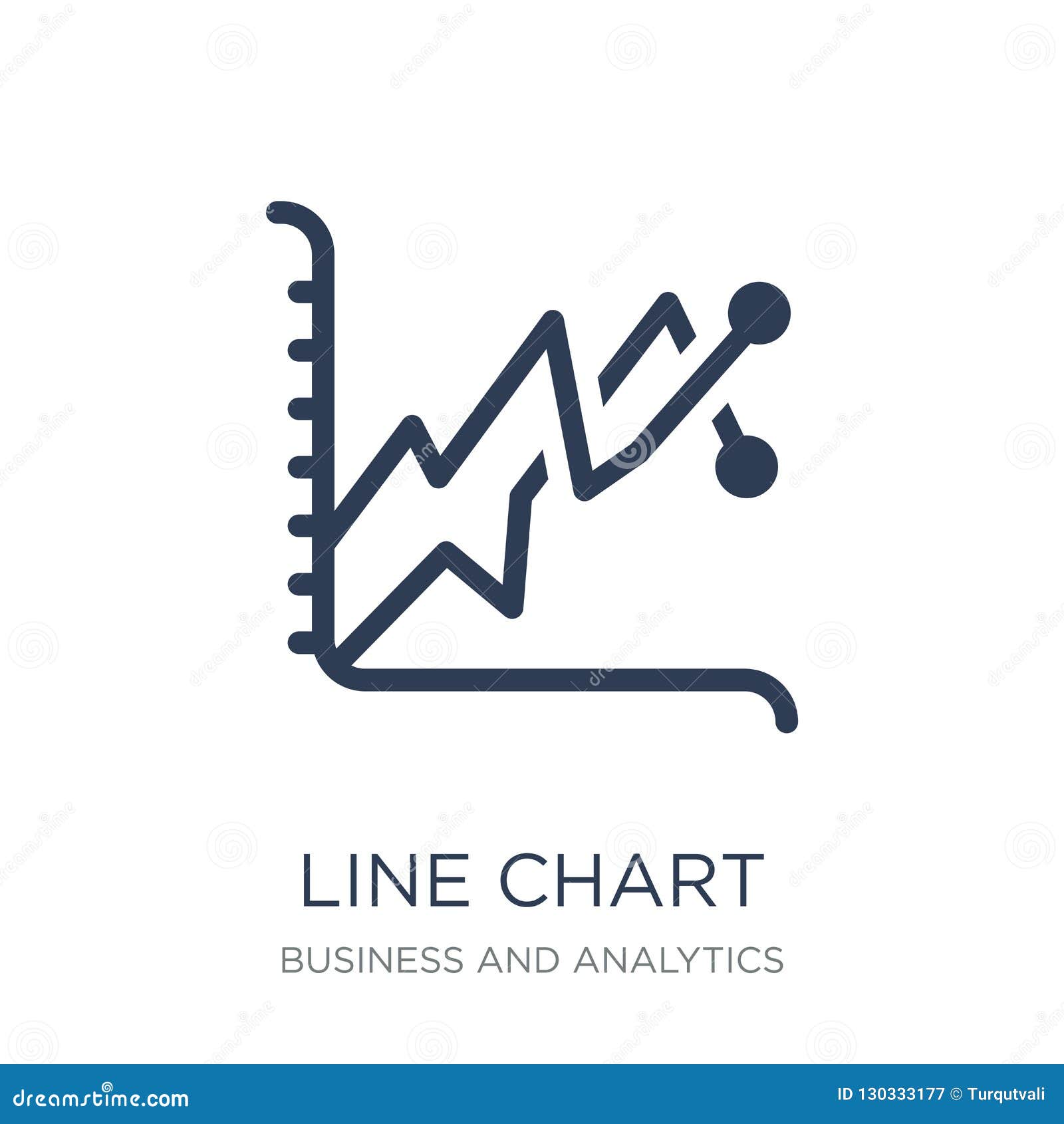 Line Chart Icon. Trendy Flat Vector Line Chart Icon on White Background ...