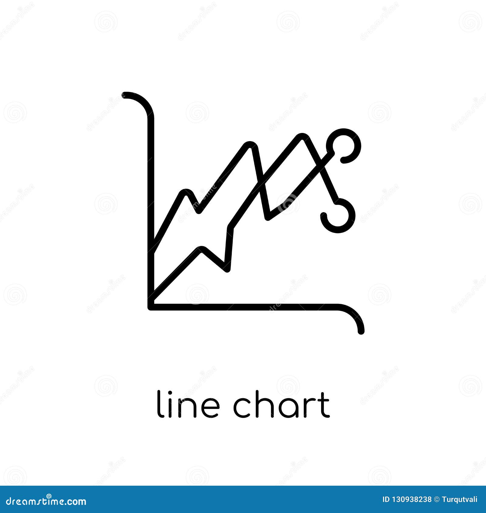 Line Chart Icon. Trendy Modern Flat Linear Vector Line Chart Icon on ...