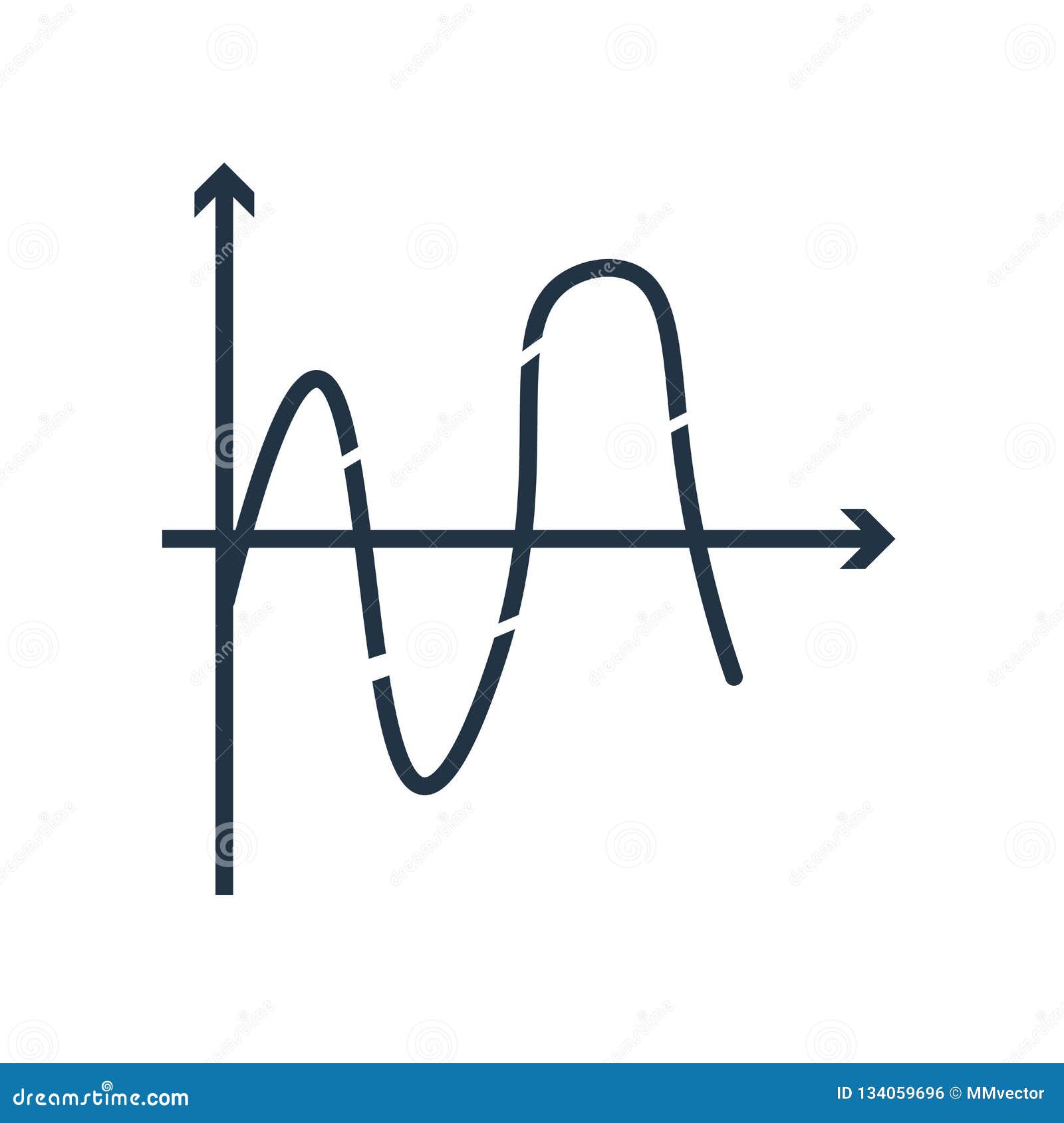 Line Chart Icon Vector Isolated on White Background, Line Chart Sign ...