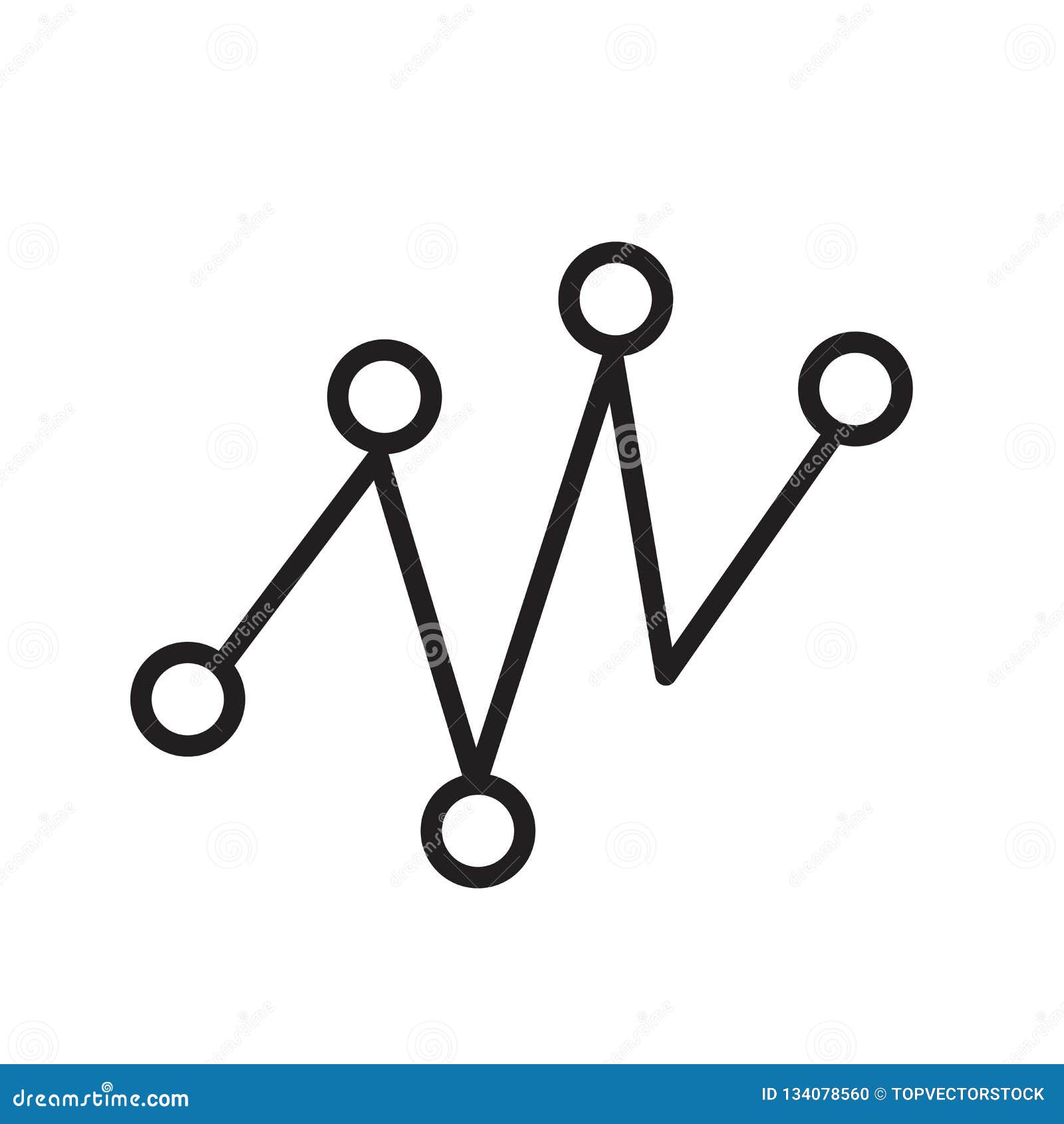 Line Chart Icon Vector Isolated on White Background, Line Chart Sign ...