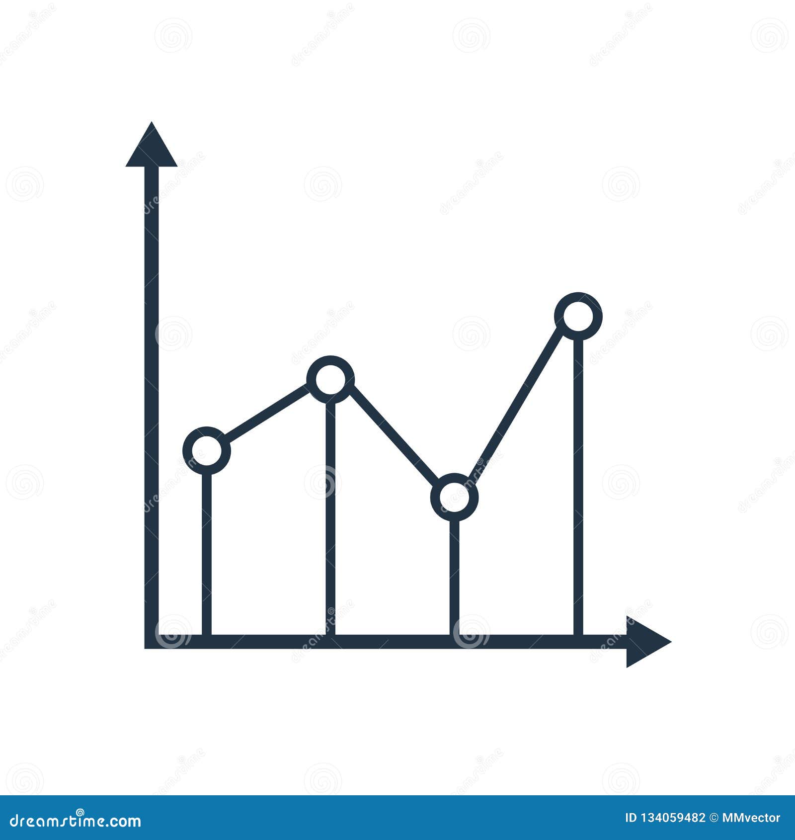 Line Chart Icon Vector Isolated on White Background, Line Chart Sign ...