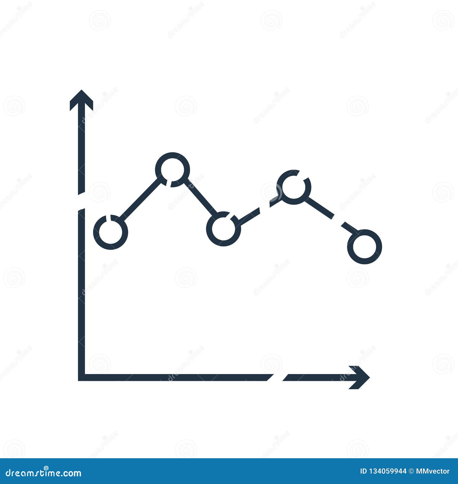 Line Chart Icon Vector Isolated on White Background, Line Chart Sign ...