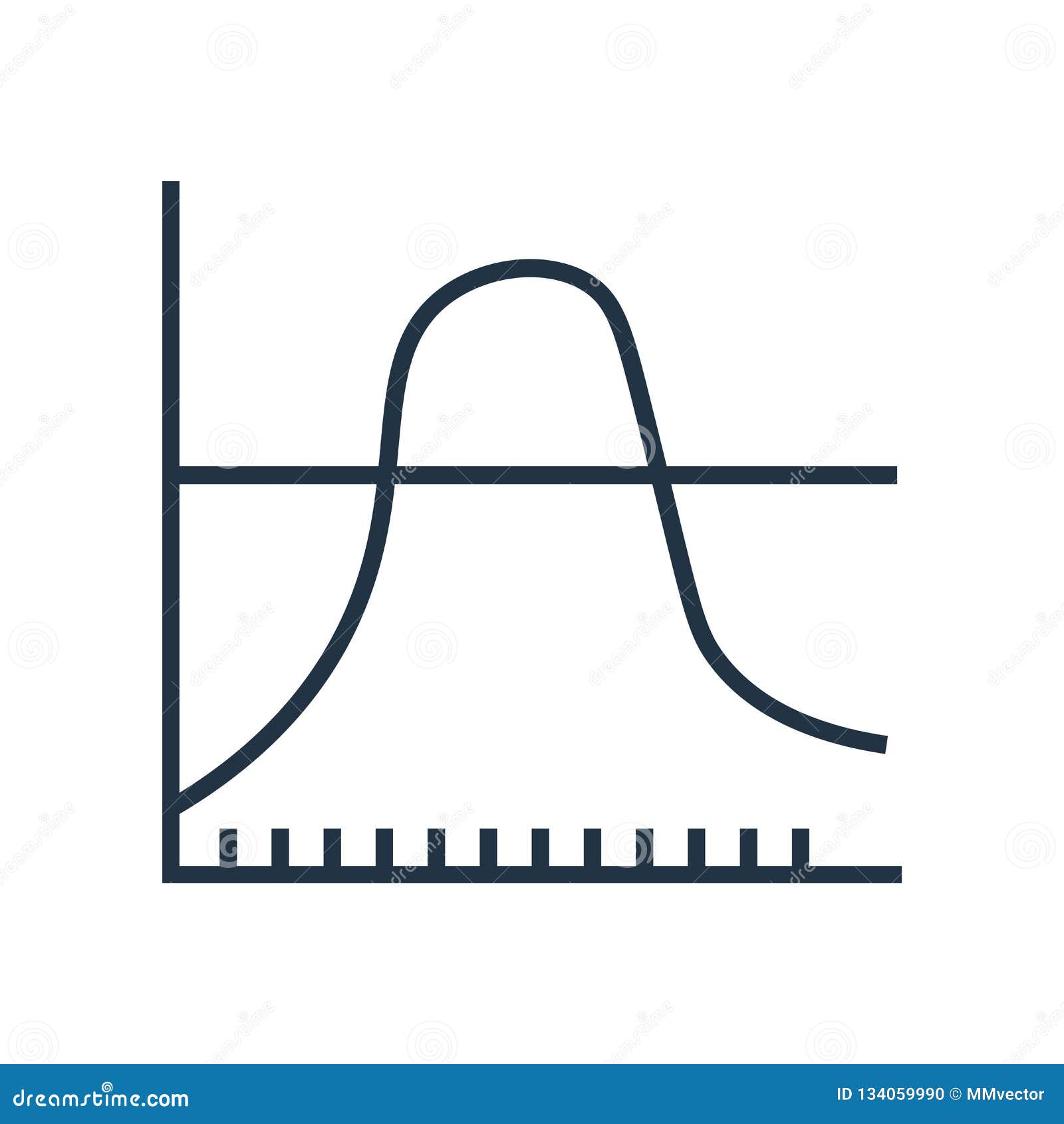 Line Chart Icon Vector Isolated on White Background, Line Chart Sign ...