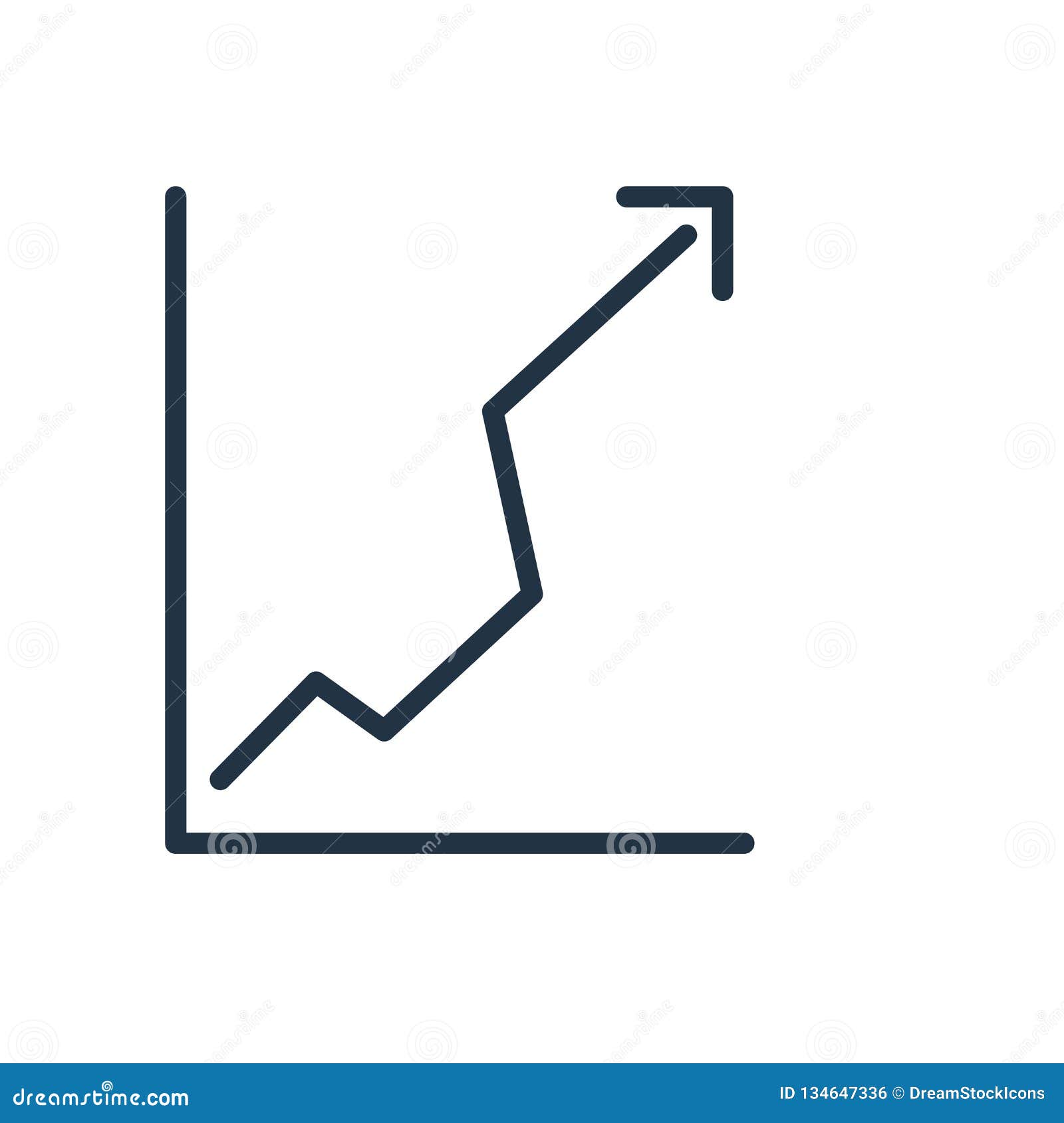 Line Chart Icon Vector Isolated on White Background, Line Chart Sign ...