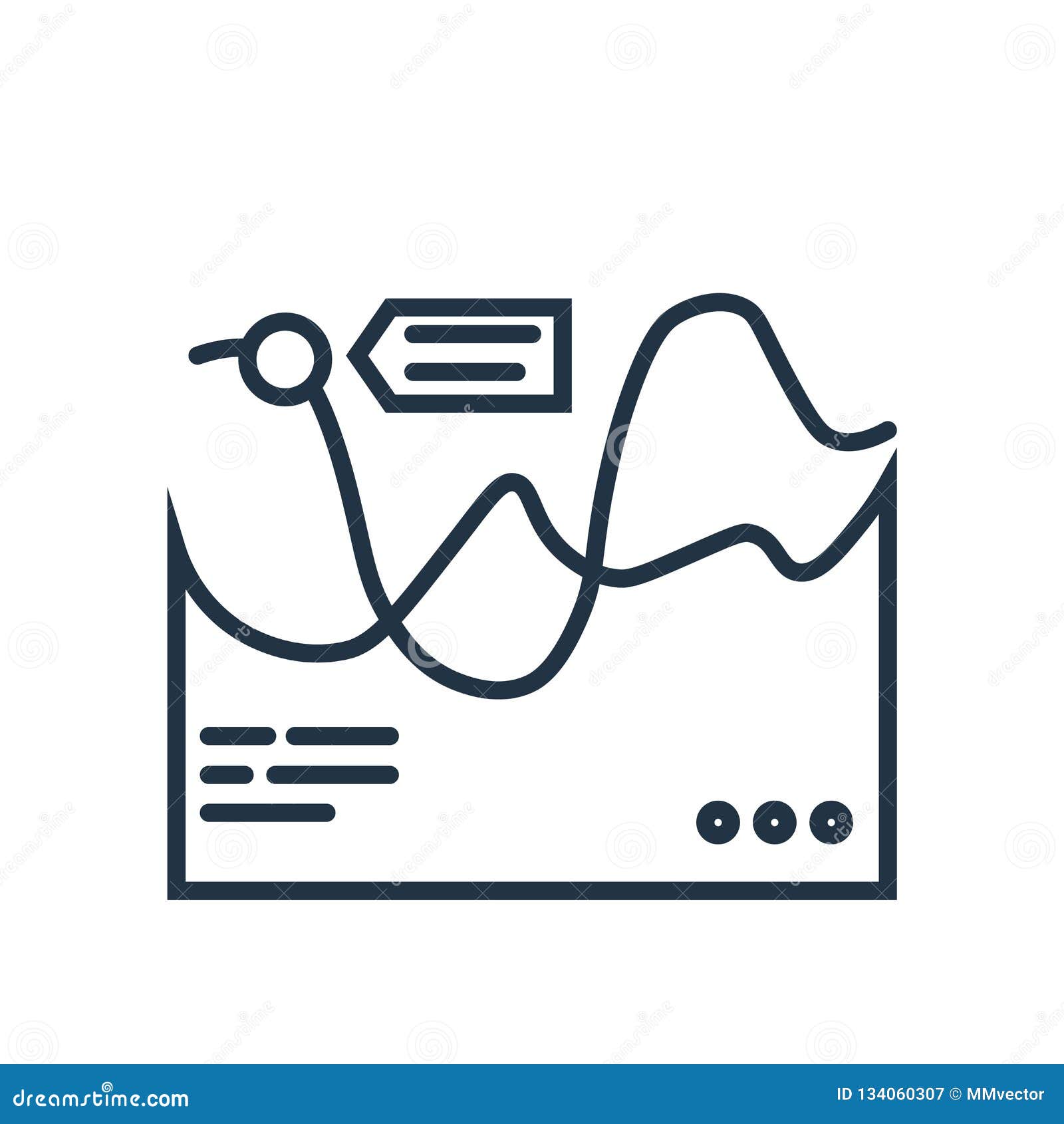 Line Chart Icon Vector Isolated on White Background, Line Chart Sign ...