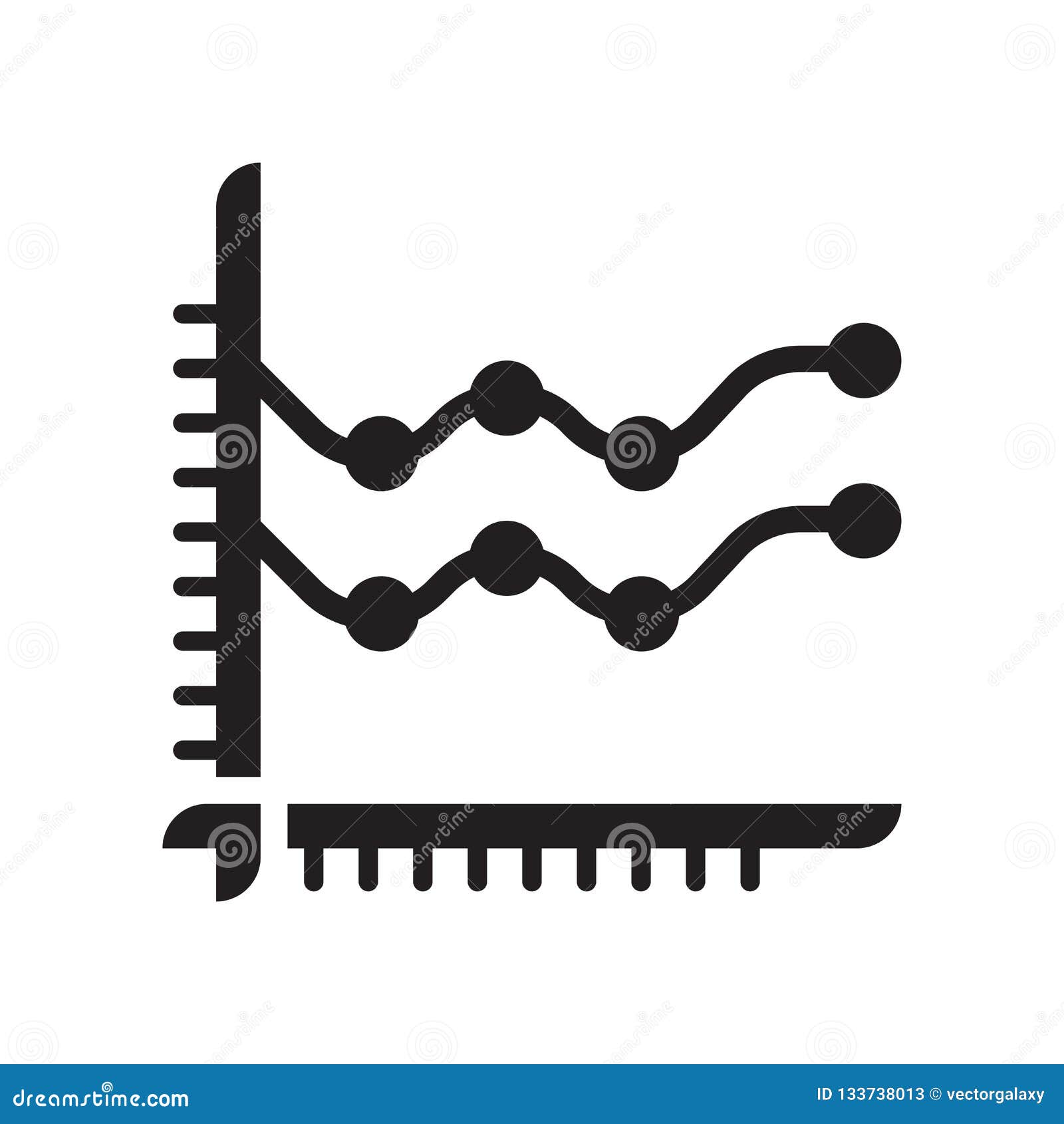 Line Chart Icon Vector Sign and Symbol Isolated on White Background ...