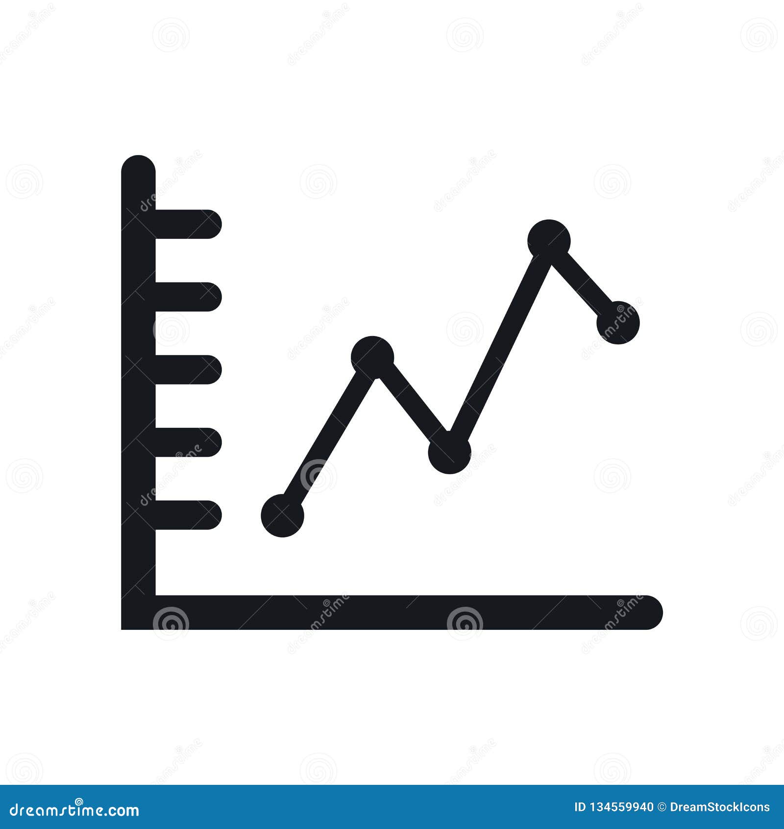 Line Chart Icon Vector Sign and Symbol Isolated on White Background ...