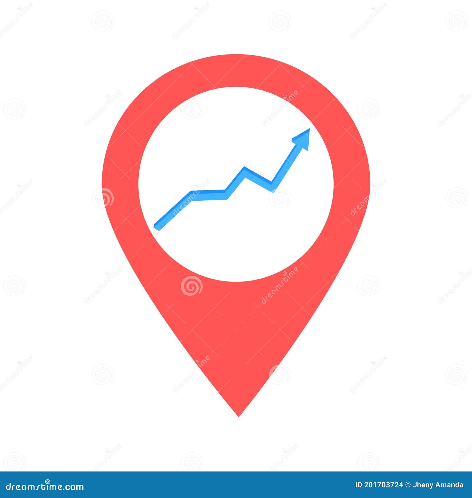 Line Chart Location Map Pin Pointer Icon. Element of Map Point for Mobile Concept and Web Apps ...