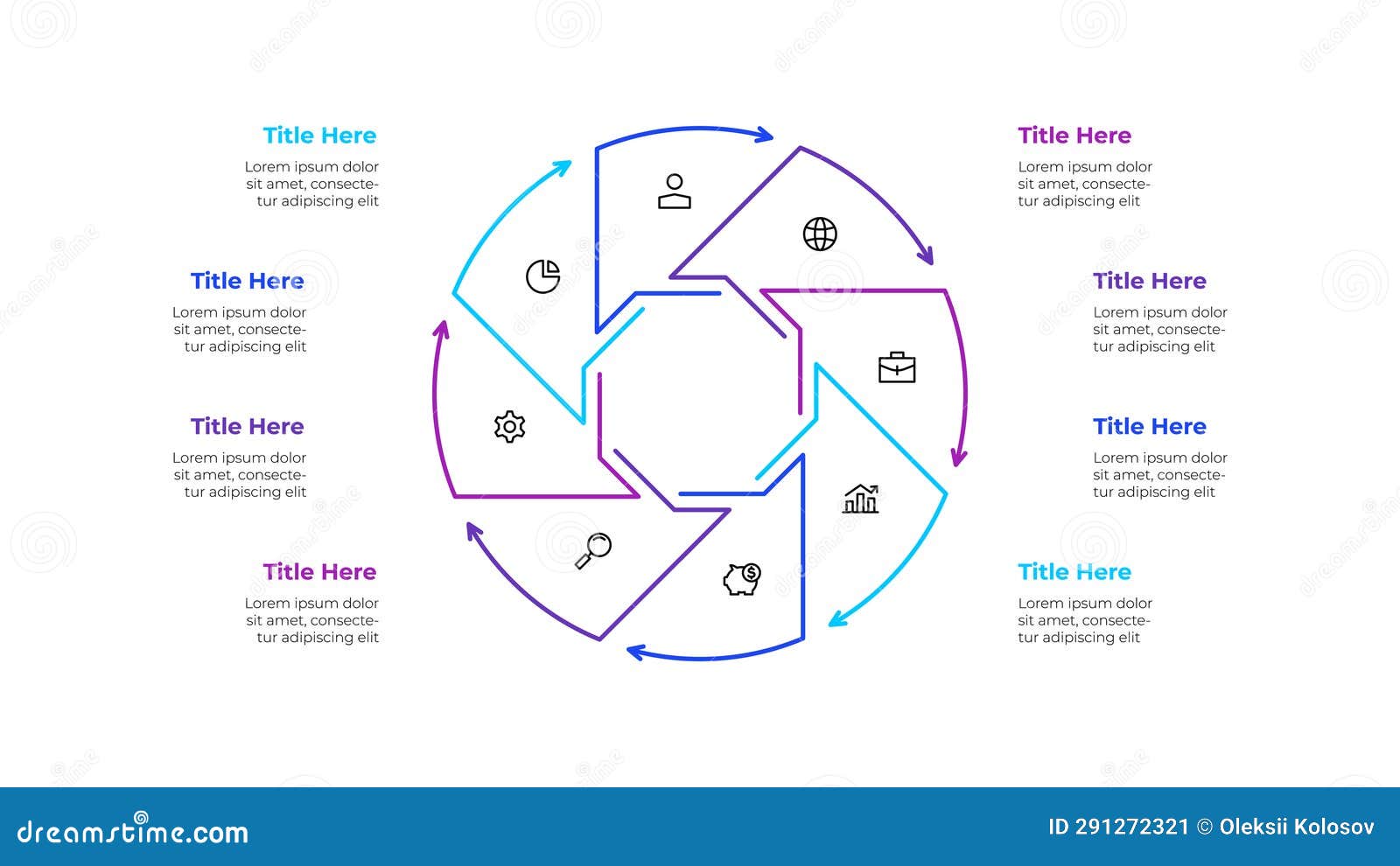 Octagon Diagram Divided On 8 Equal Segments. Statistics Or Analytics ...