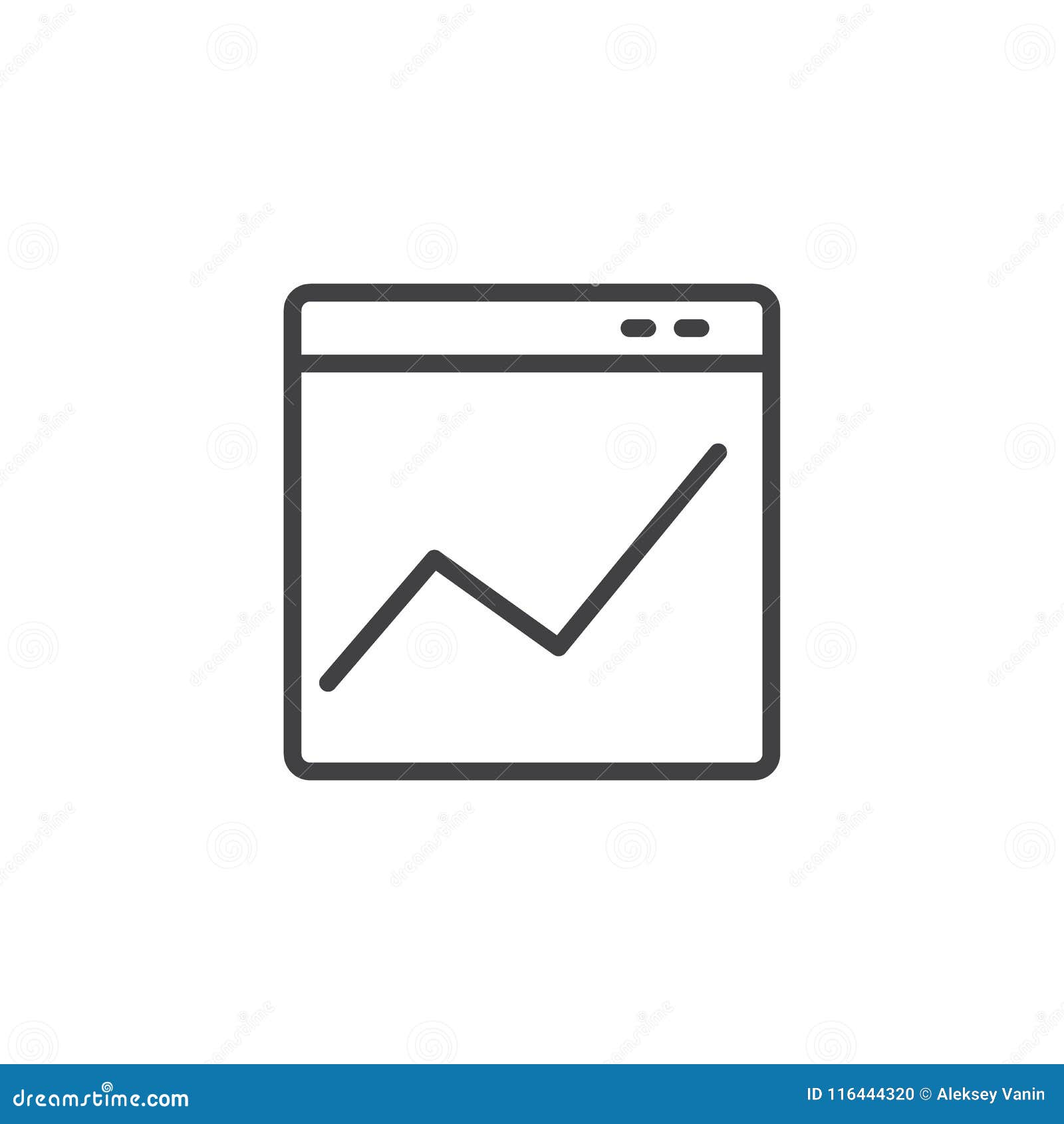 Line chart outline icon stock vector. Illustration of information ...