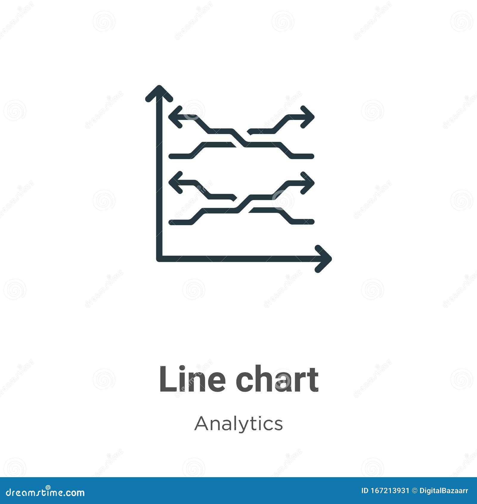 Line Chart Outline Vector Icon. Thin Line Black Line Chart Icon, Flat ...