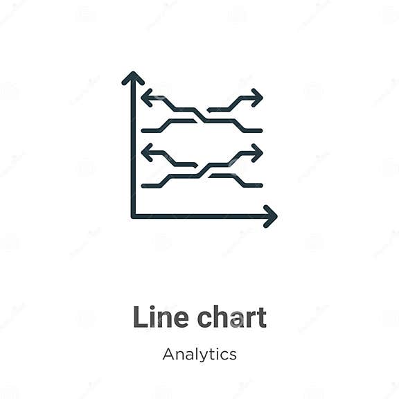 Line Chart Outline Vector Icon. Thin Line Black Line Chart Icon, Flat ...
