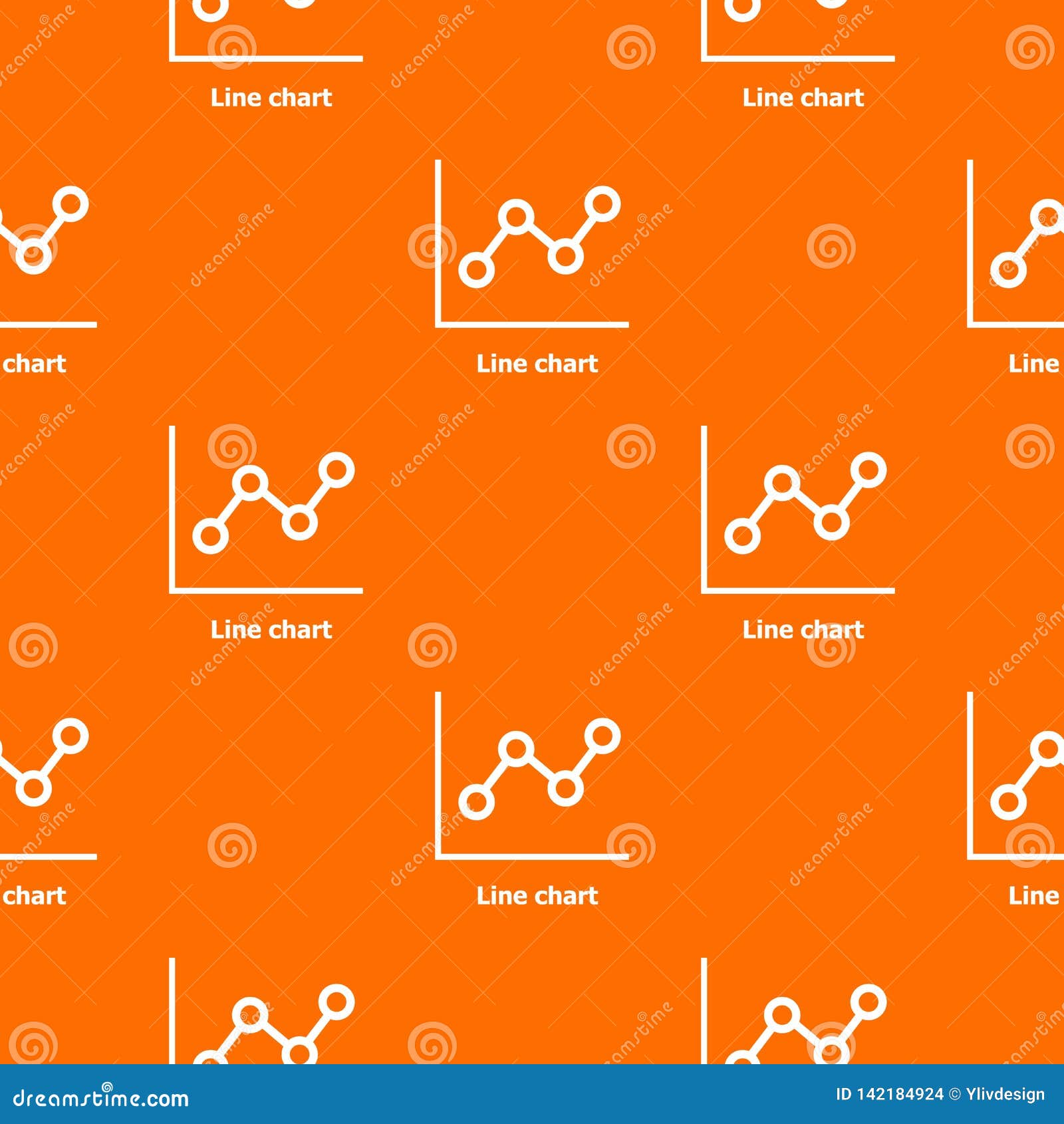 Line Chart Pattern Vector Orange Stock Vector - Illustration of object ...