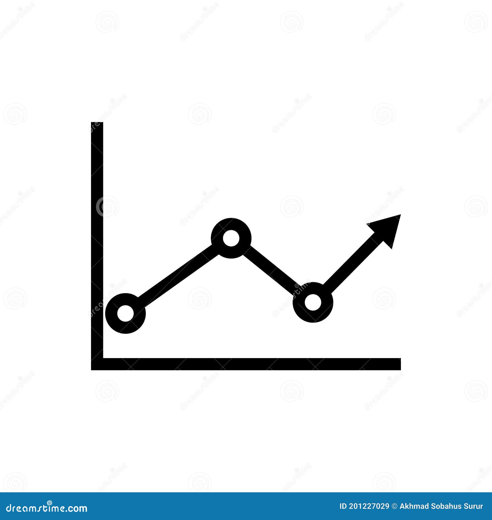 Line Chart Vector, Arrow Go Up, Bar Graph. Line Style Icon. Business ...