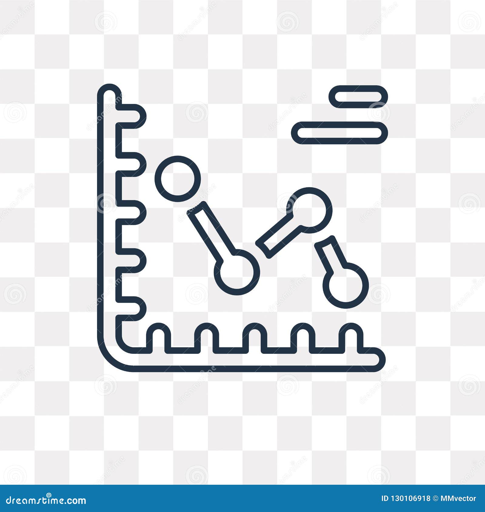 Line Chart Vector Icon Isolated on Transparent Background, Linea Stock ...