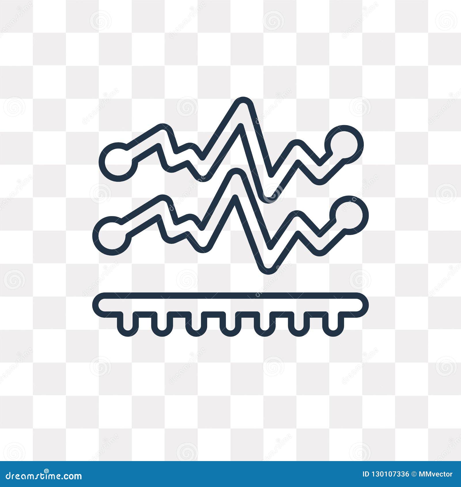Line Chart Vector Icon Isolated on Transparent Background, Linea Stock ...