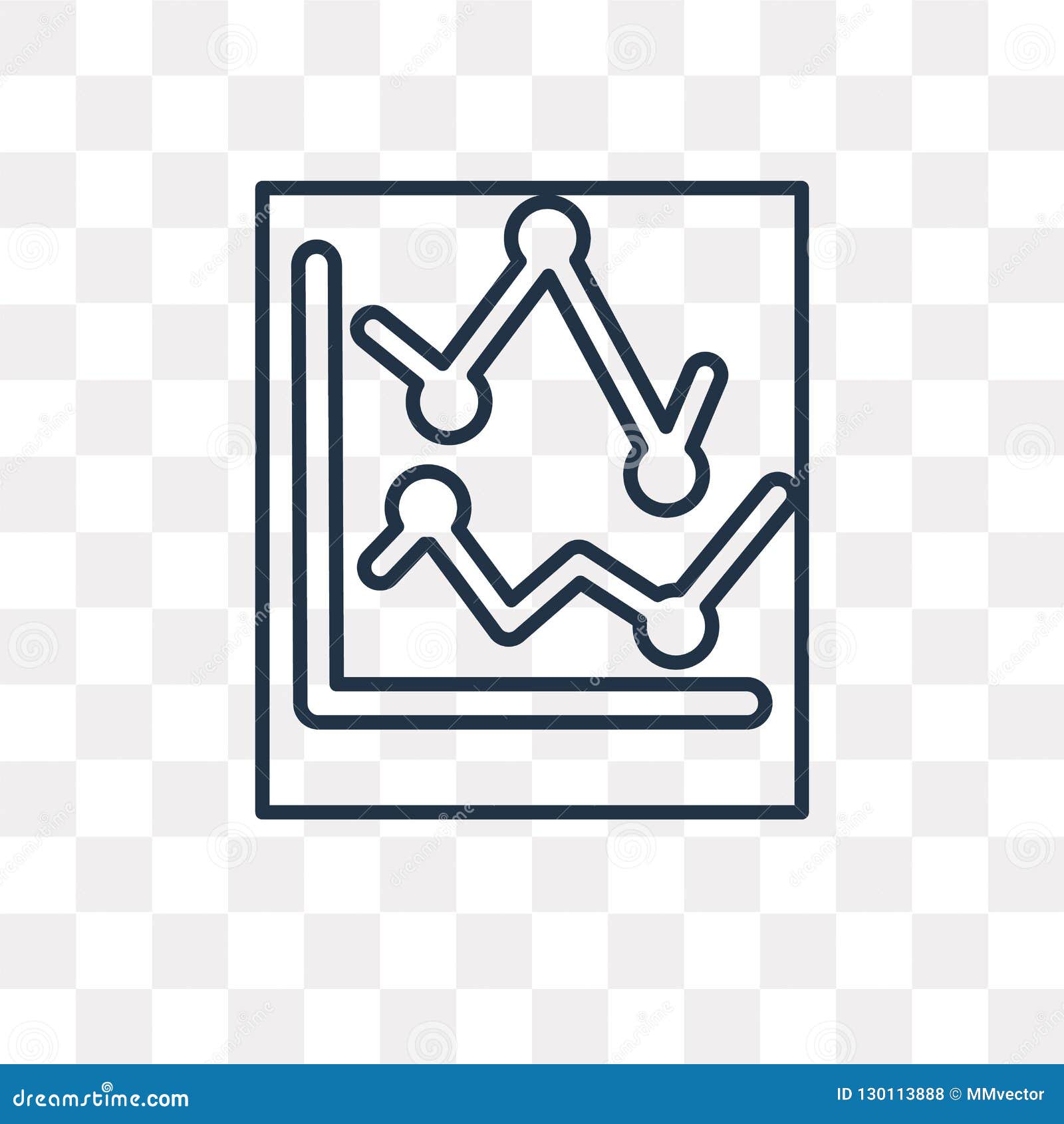 Line Chart Vector Icon Isolated on Transparent Background, Linear Line ...