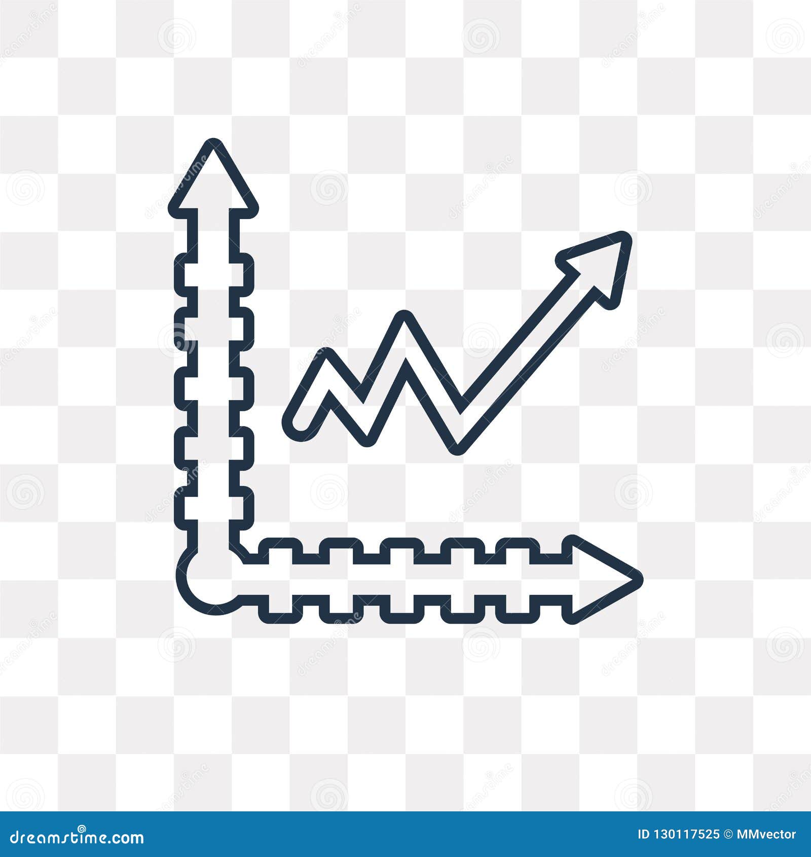 Line Chart Vector Icon Isolated on Transparent Background, Linear Line ...