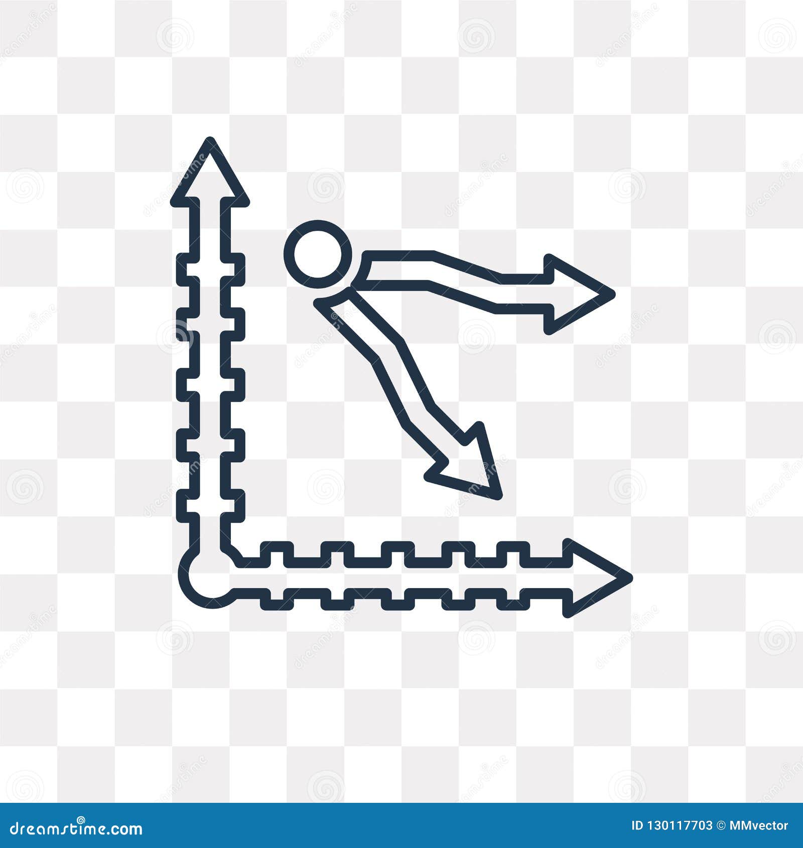 Line Chart Vector Icon Isolated on Transparent Background, Linear Line ...