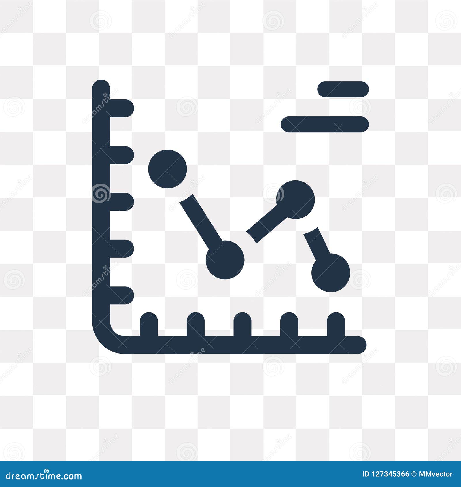 Line Chart Vector Icon Isolated on Transparent Background, Line Stock ...