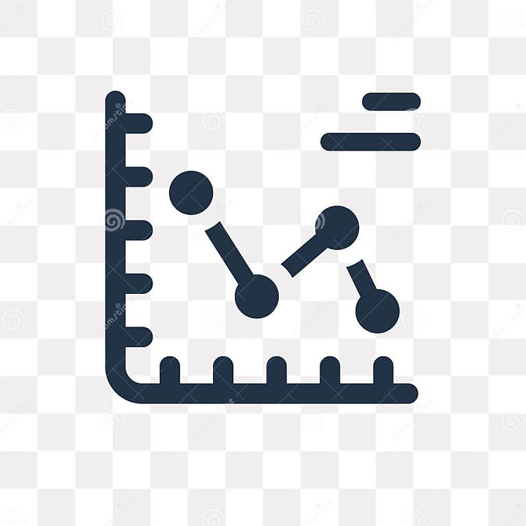Line Chart Vector Icon Isolated on Transparent Background, Line Stock ...